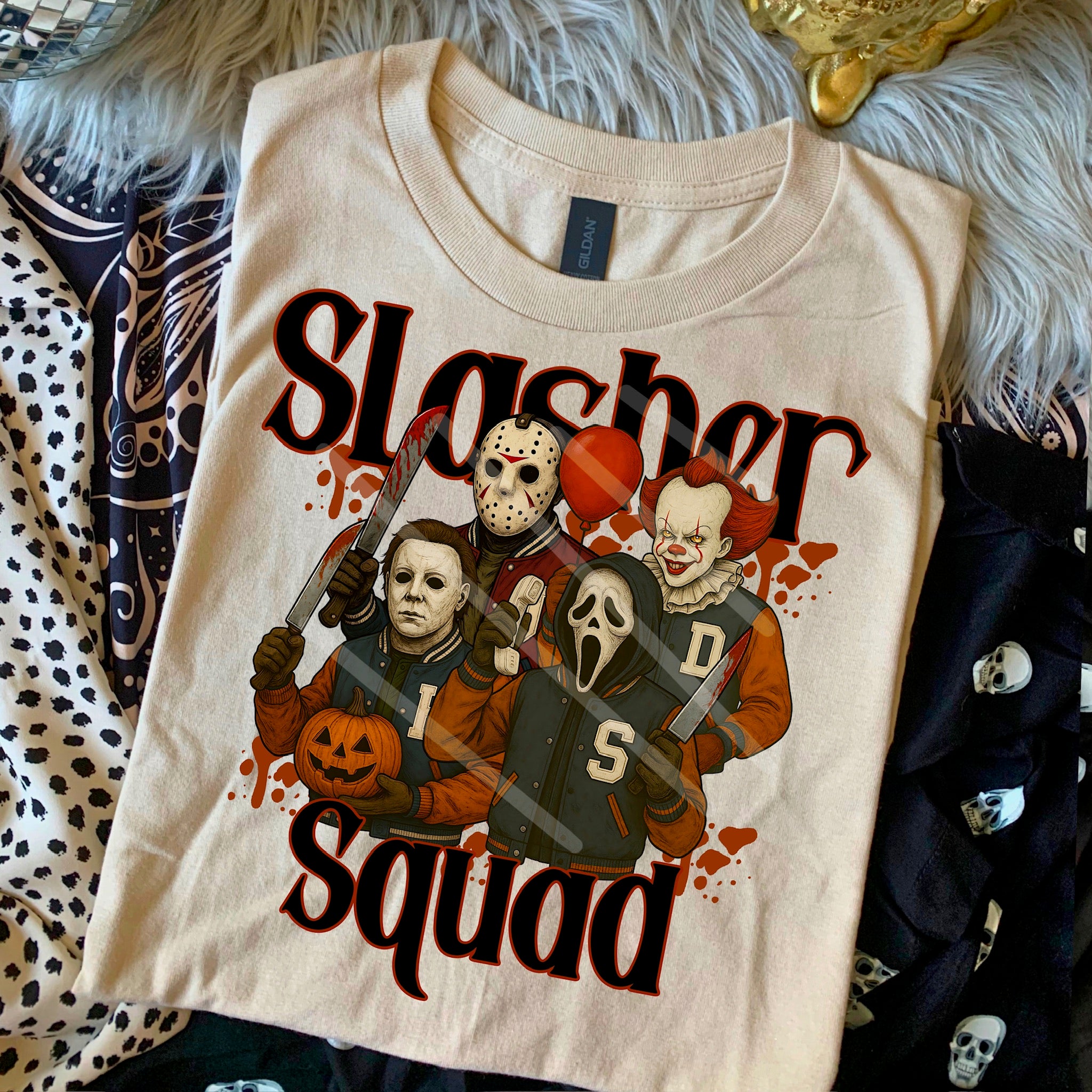 Slasher Squad Letterman Jackets 110768 DTF transfer – Mud & Grace Transfers