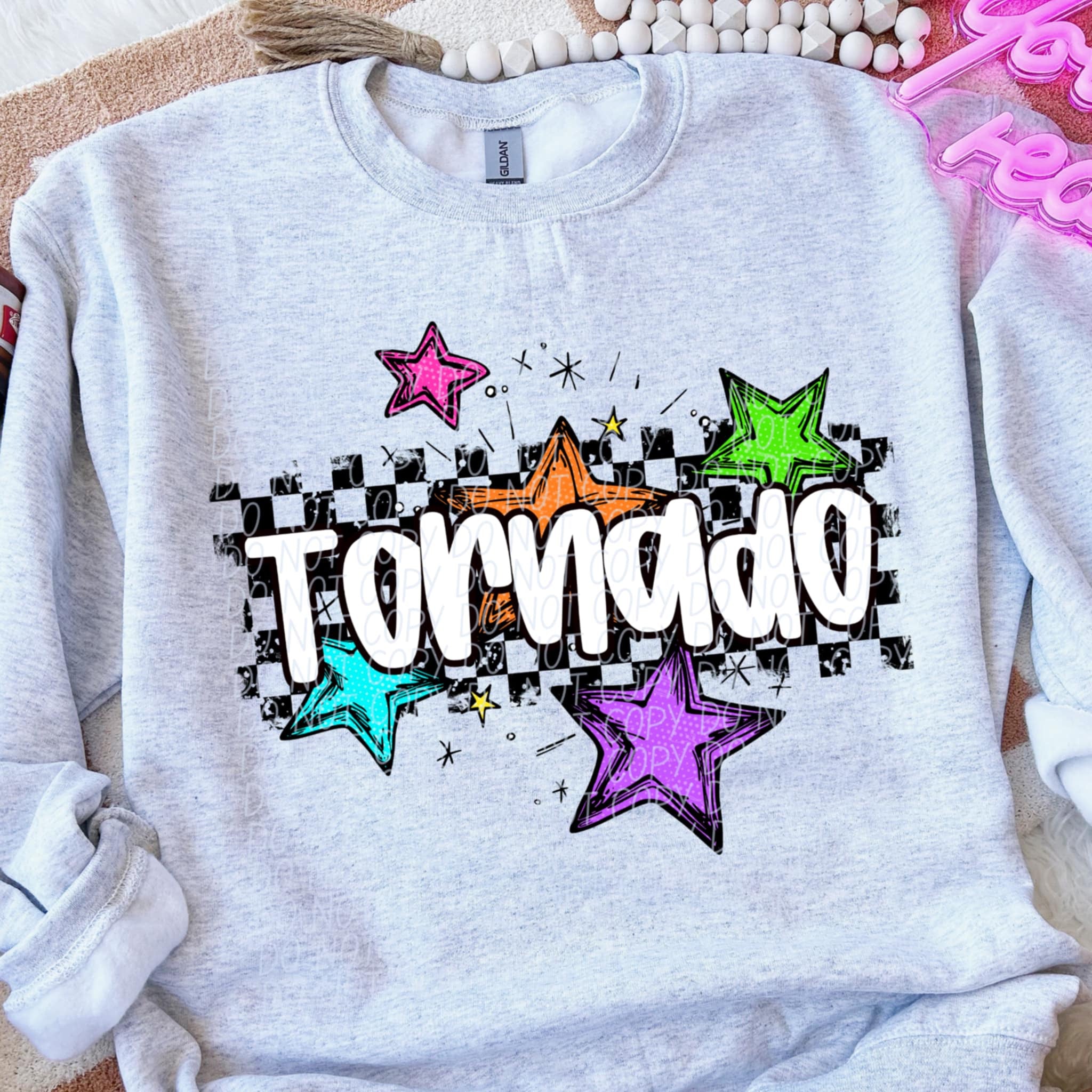 Tornado Mascot Rainbow Stars CITY DTF TRANSFER – Mud & Grace Transfers