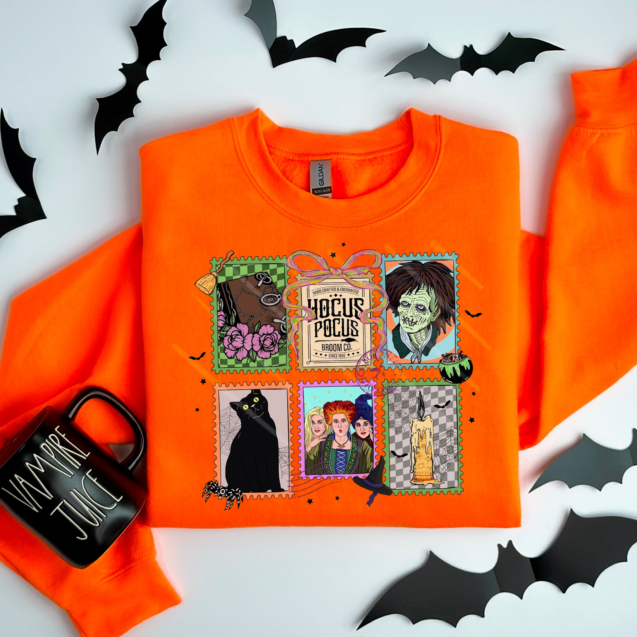 Six hocus pocus stamp frames collage with bow 111860 DTF transfer – Mud & Grace Transfers