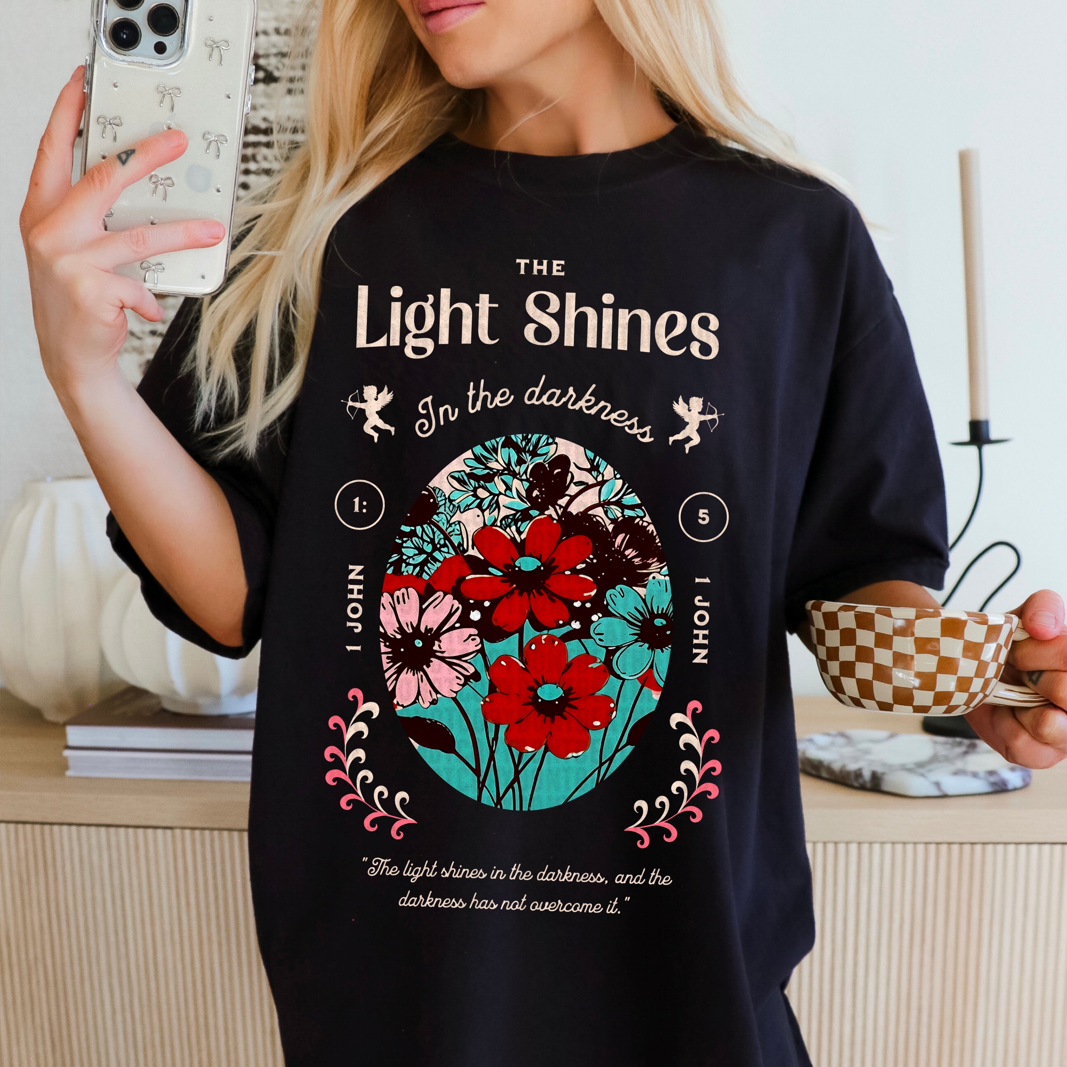 The light shines in the darkness 94870 DTF transfer – Mud & Grace Transfers