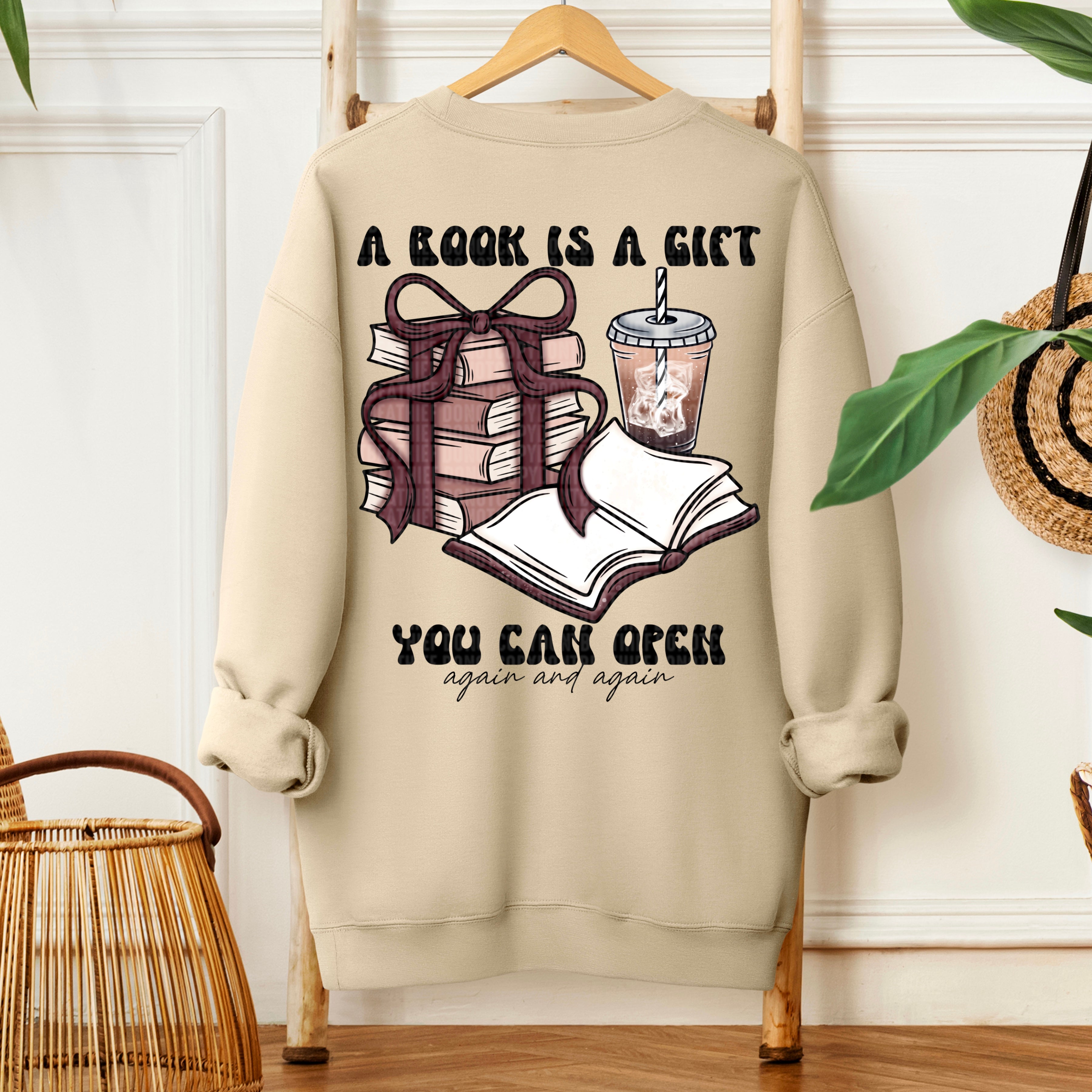 A Book Is A Gift You Can Open Again And Again Black Font 104298 DTF tr ...