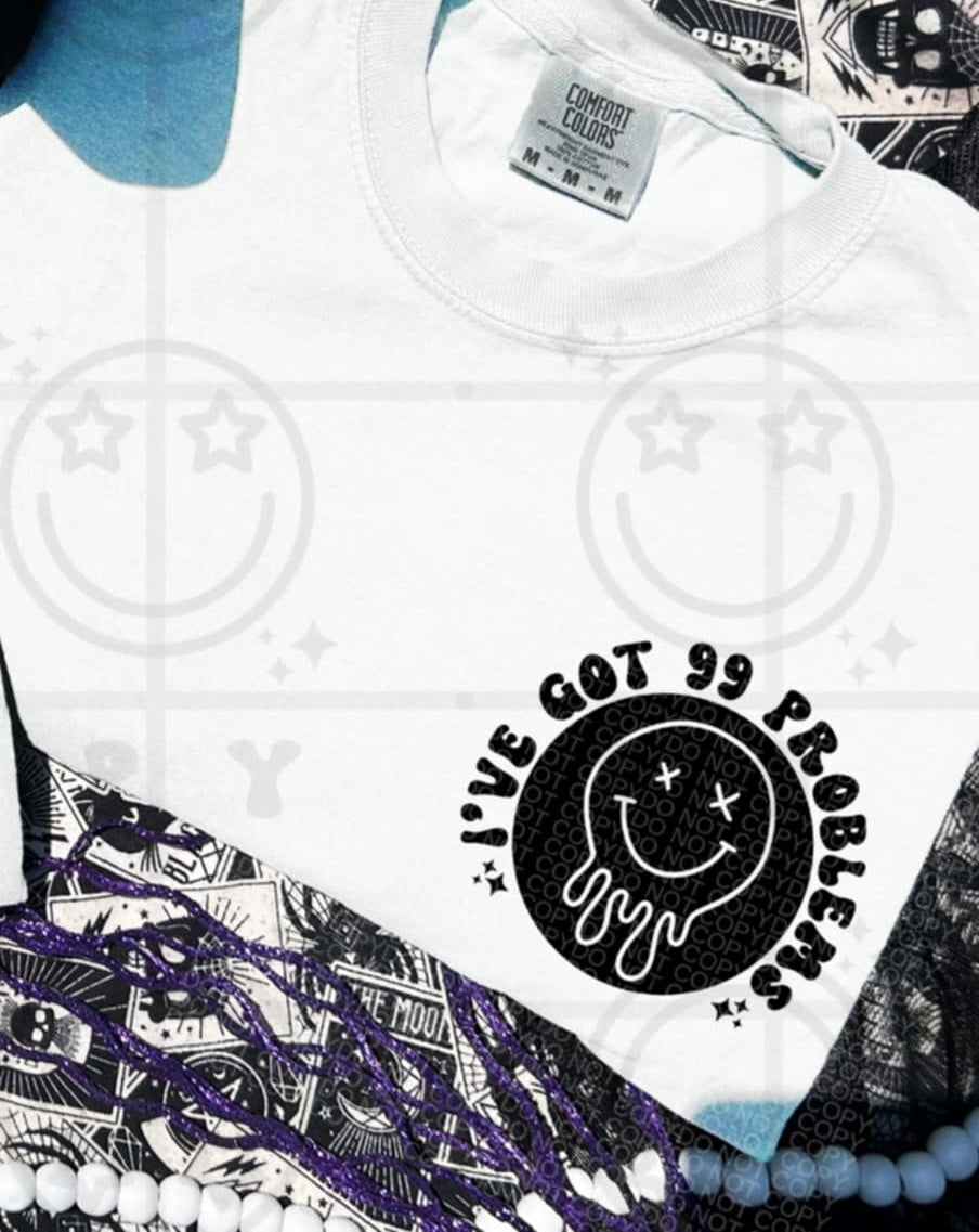 Ive got 99 problems odd numbers POCKET (HW) DTF transfer – Mud & Grace Transfers