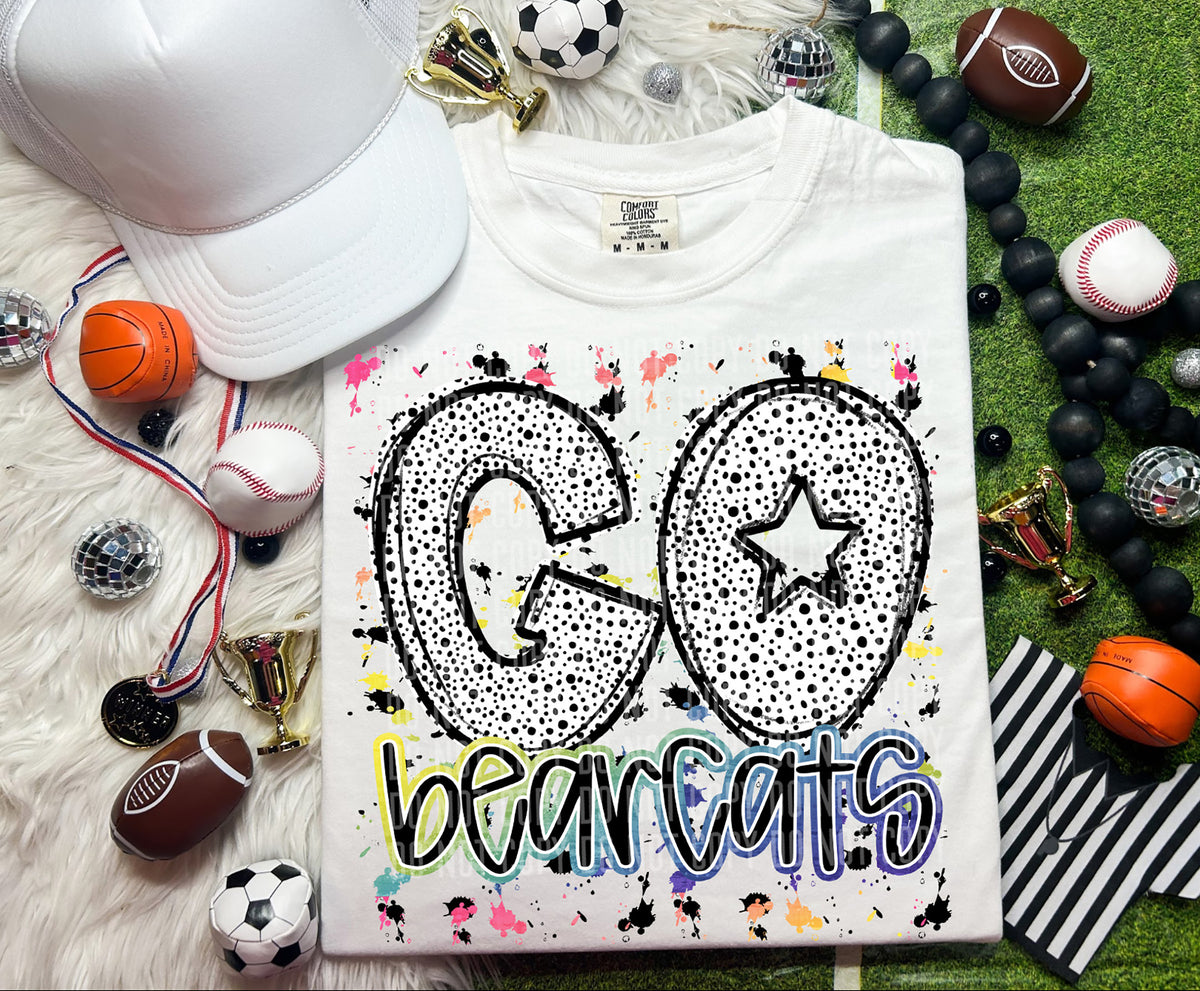Go Bearcats Dalmatian Font 57255 DTF transfer – Mud & Grace Transfers