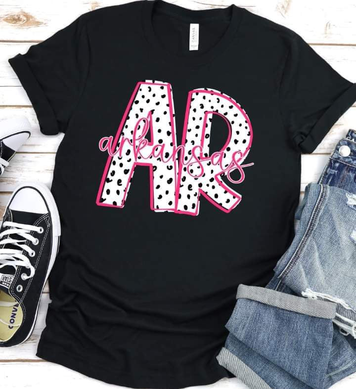 AR Arkansas polka dot and PINK outline 21953 DTF transfer – Mud & Grace ...