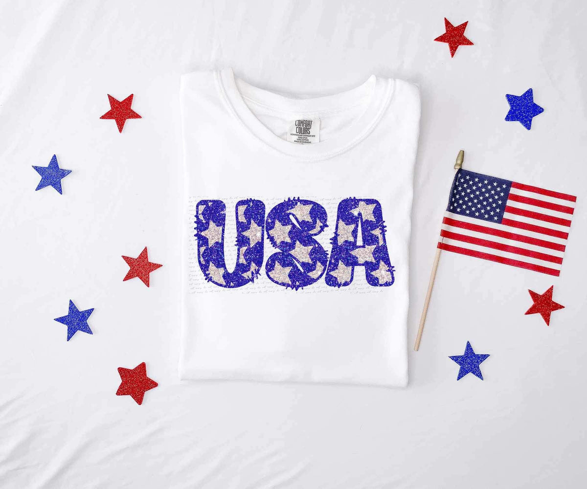 USA blue stars 26698 DTF transfer – Mud & Grace Transfers