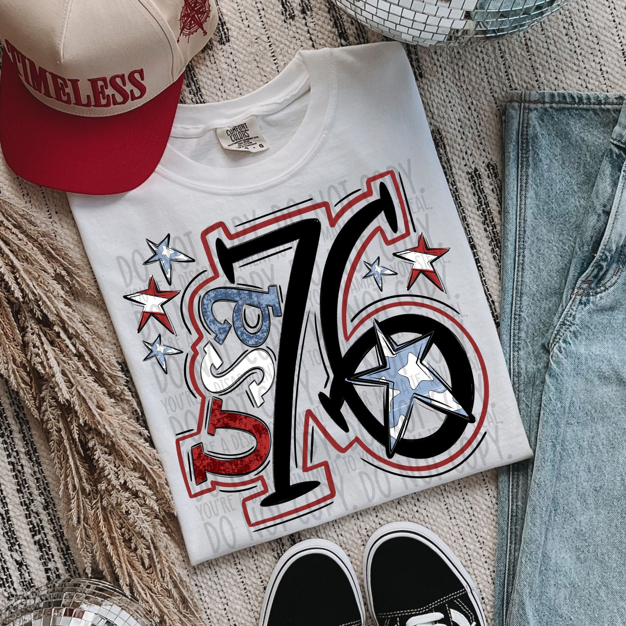 USA 76 Stars (SWD) DTF transfer – Mud & Grace Transfers