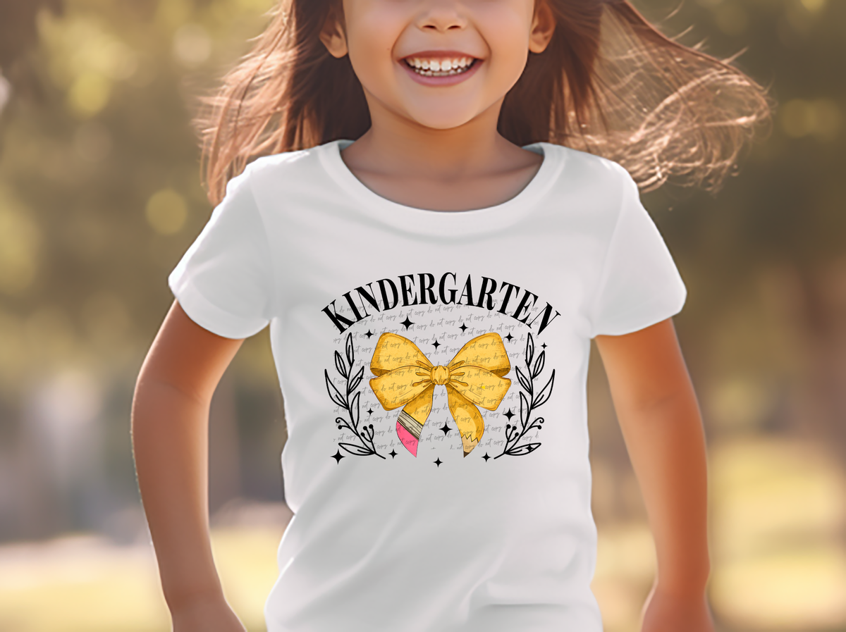 Kindergarten Pencil Bow 42786 DTF transfer – Mud & Grace Transfers