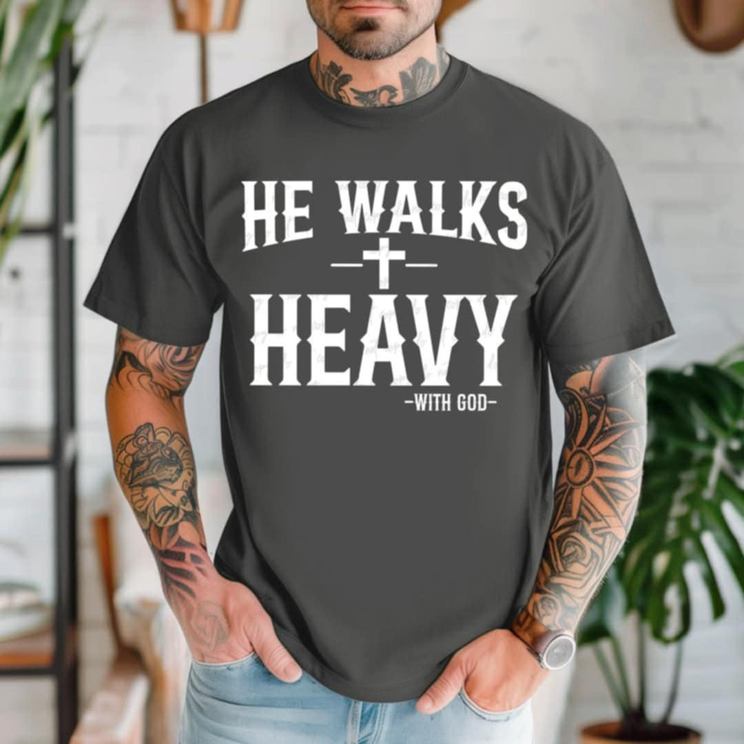 He walks heavy WHITE 96052 DTF transfer – Mud & Grace Transfers