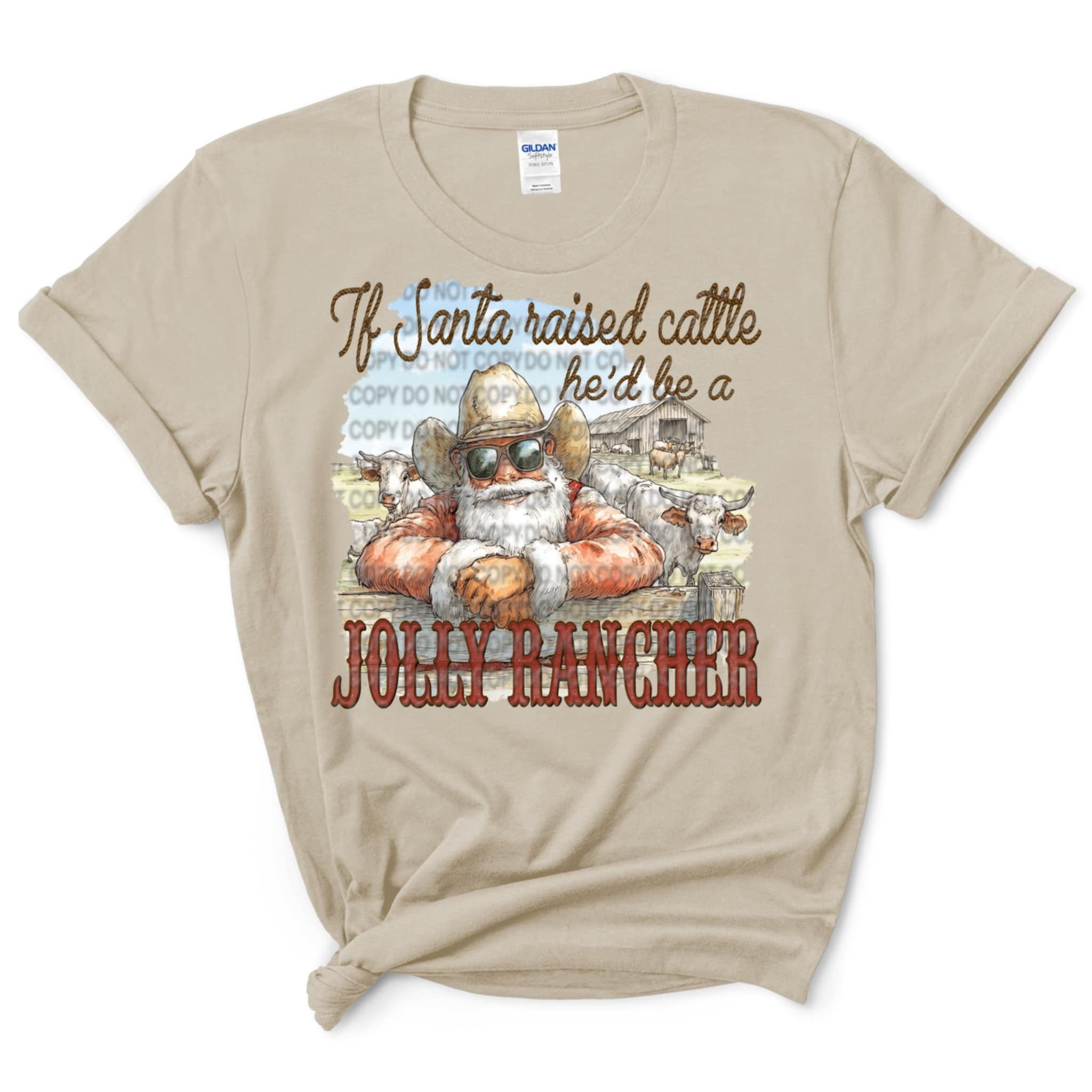 If Santa raised cattle he’d be a jolly rancher 109302 DTF transfer ...