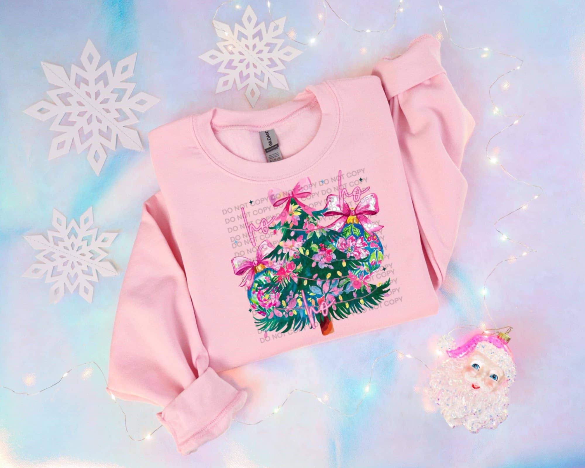 Ho ho ho Trees with pink bows (SCG) DTF Transfer – Mud & Grace Transfers