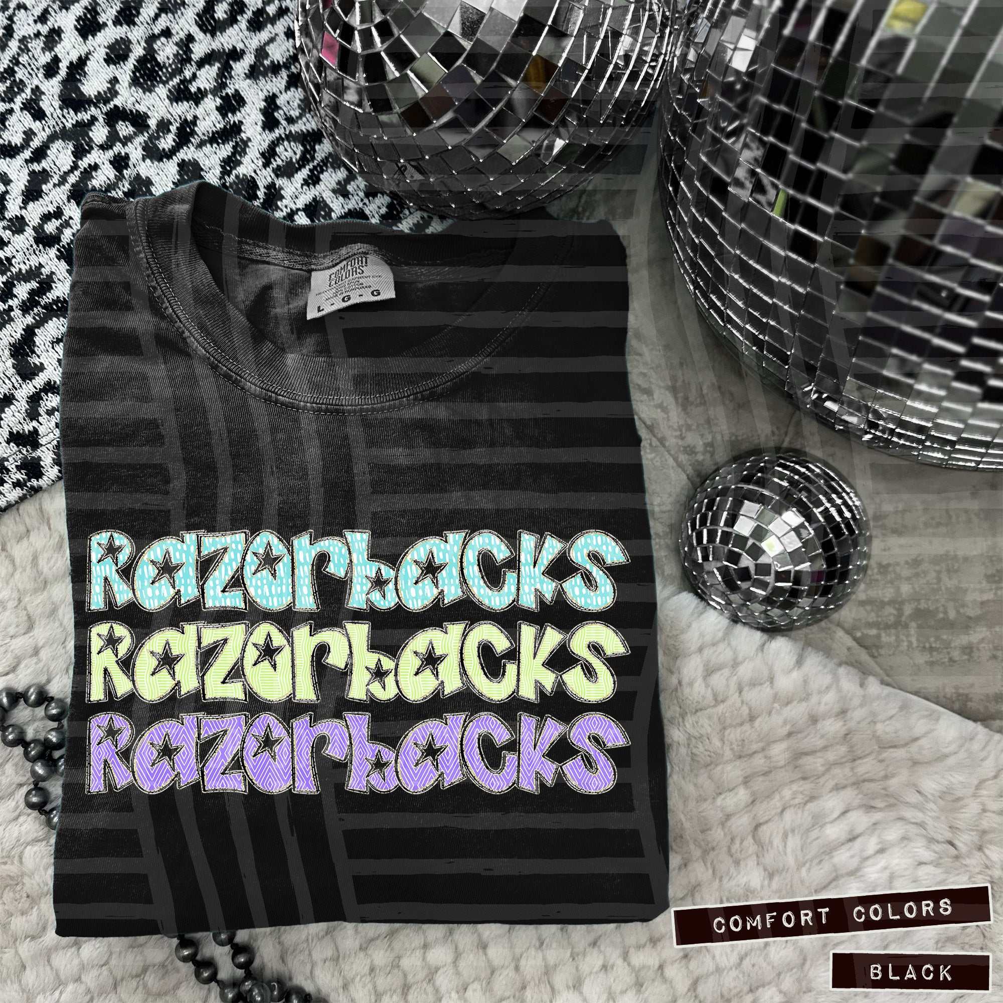 Razorbacks Pastel Star Stacked (Caplinger) 101663 DTF transfer – Mud ...