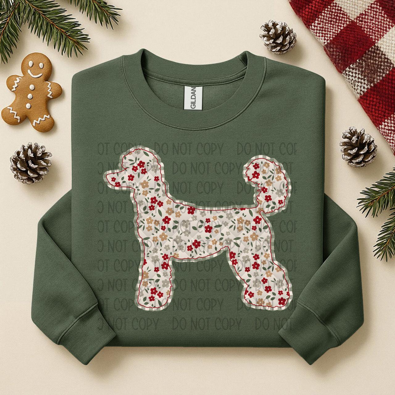 Poodle Floral (SWD) DTF TRANSFER – Mud & Grace Transfers