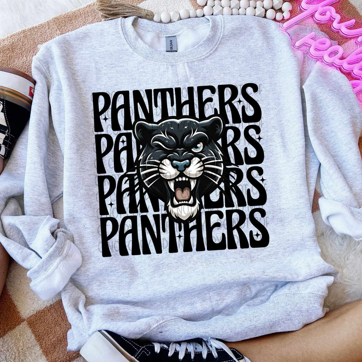 Panthers stacked Winking Mascot SWD 49022 DTF transfer – Mud & Grace ...