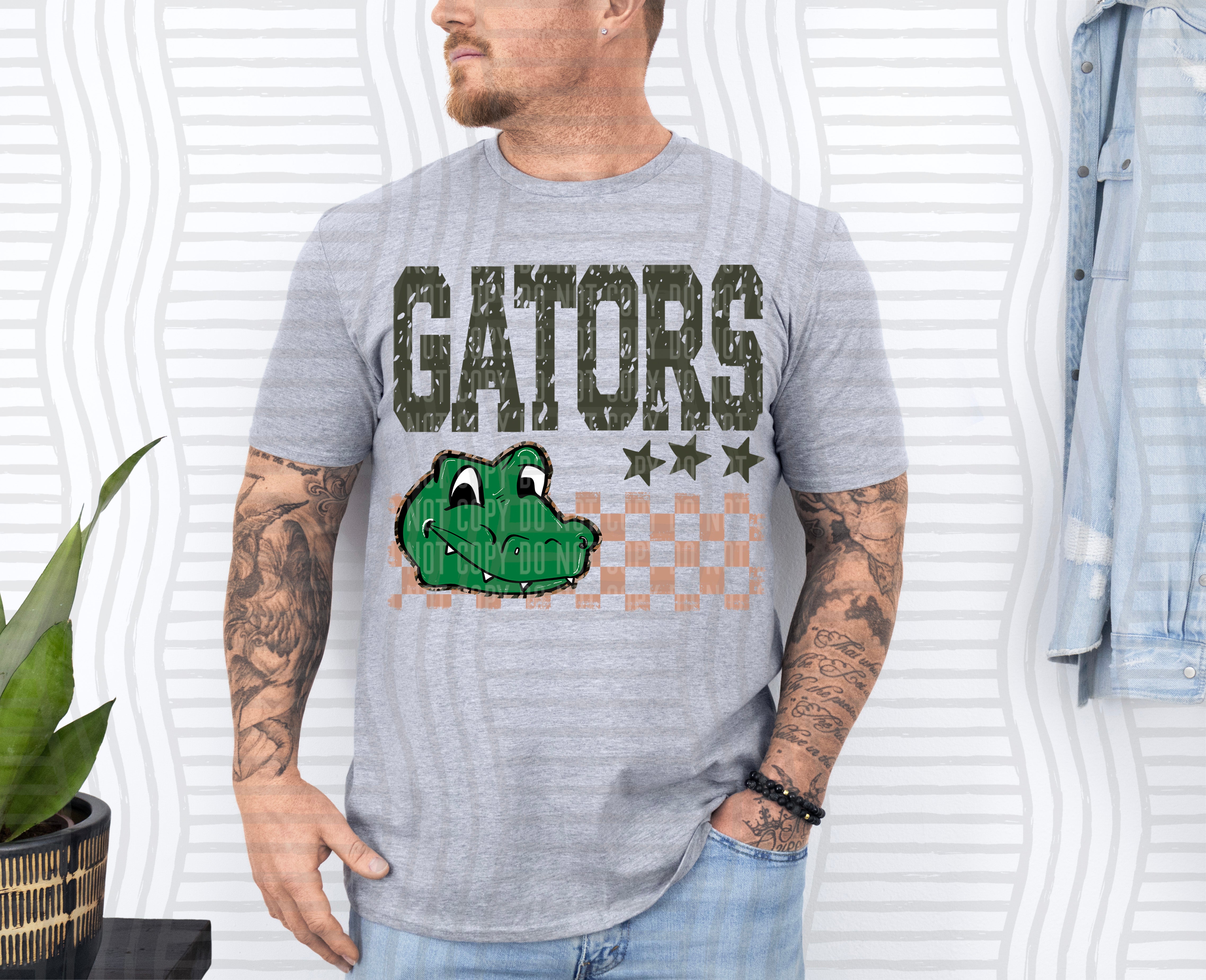 Gators Tan Checker (Caplinger) DTF Transfers – Mud & Grace Transfers
