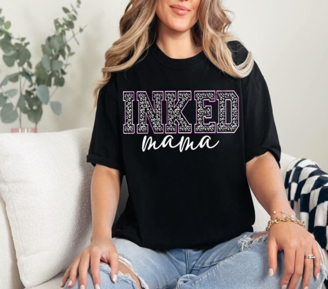 Inked mama pink outline with white font (40E) 96887 DTF transfer – Mud ...