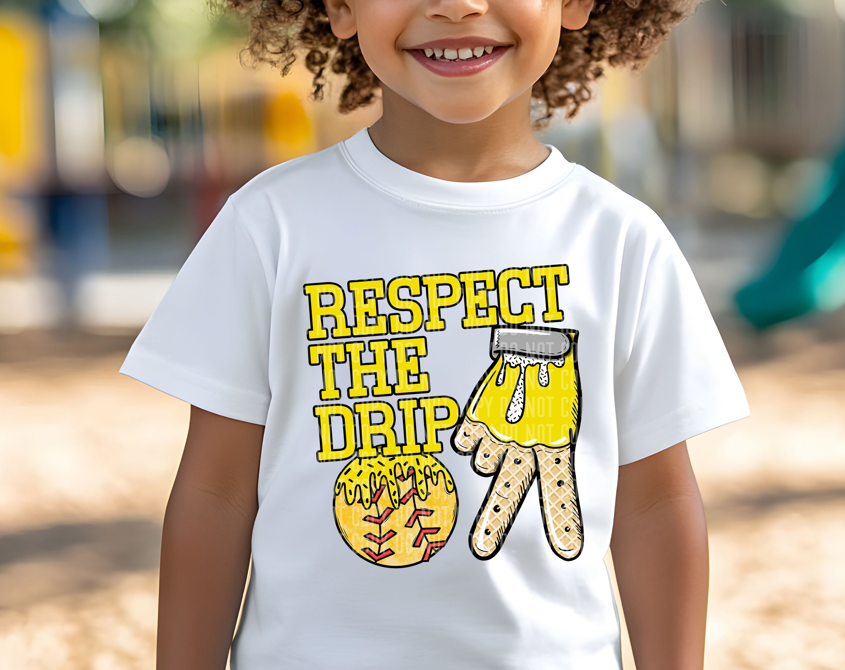 Respect the drip SOFTBALL YELLOW (Caplinger) DTF transfer – Mud & Grace ...