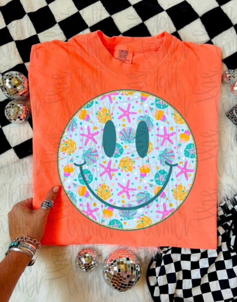 Beach smiley 106756 DTF transfer – Mud & Grace Transfers