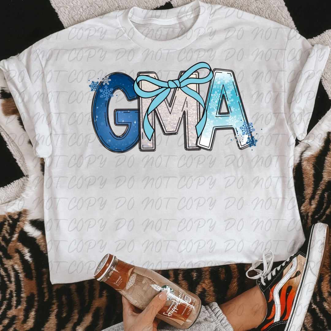 GMA blue wrapping paper font (VINTAGE) 64147 DTF transfer – Mud & Grace ...