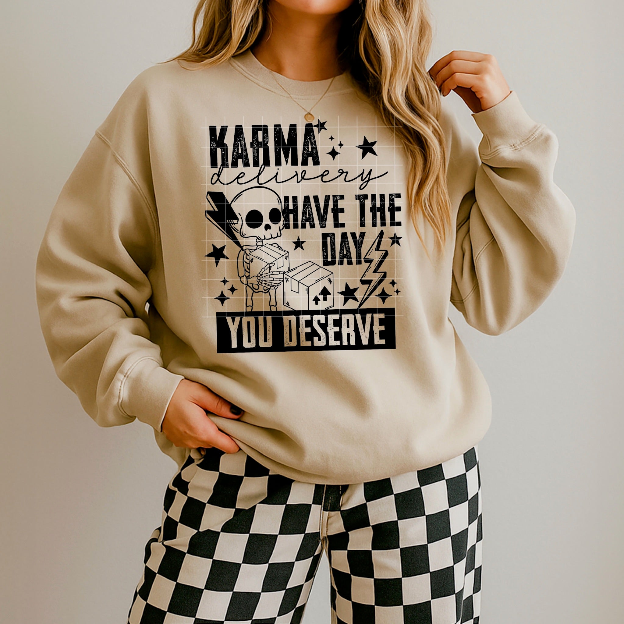 Karma Delivery BLACK (CSC) DTF Transfer – Mud & Grace Transfers