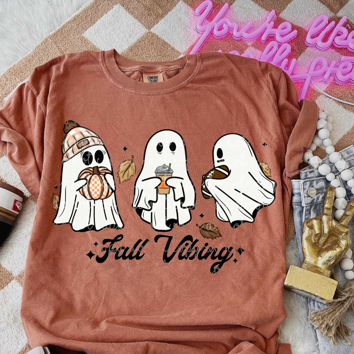Fall vibing ghosts (MMD) 58916 DTF transfer – Mud & Grace Transfers