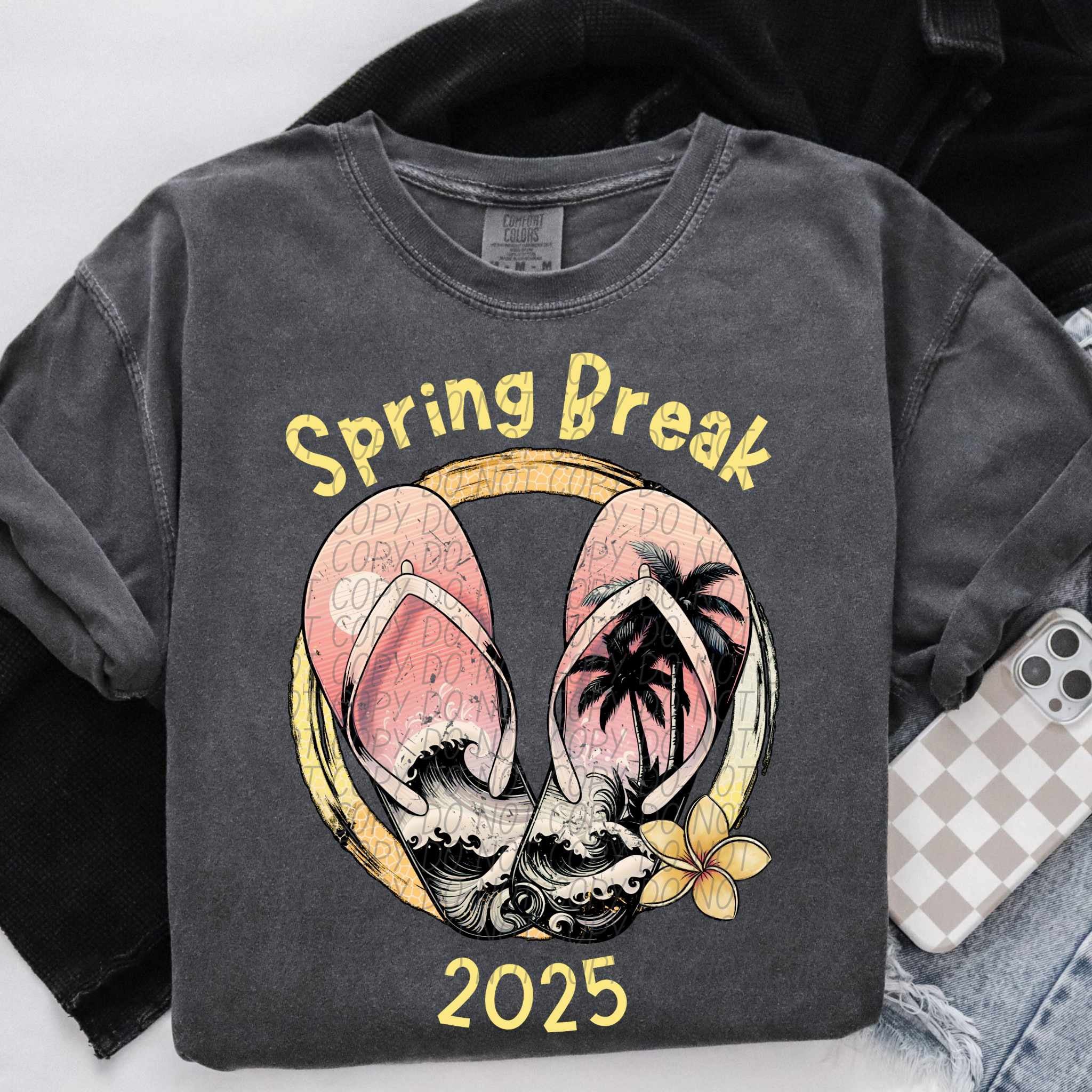 Spring break 2025 yellow font (CITY) 85068 DTF transfer – Mud & Grace ...