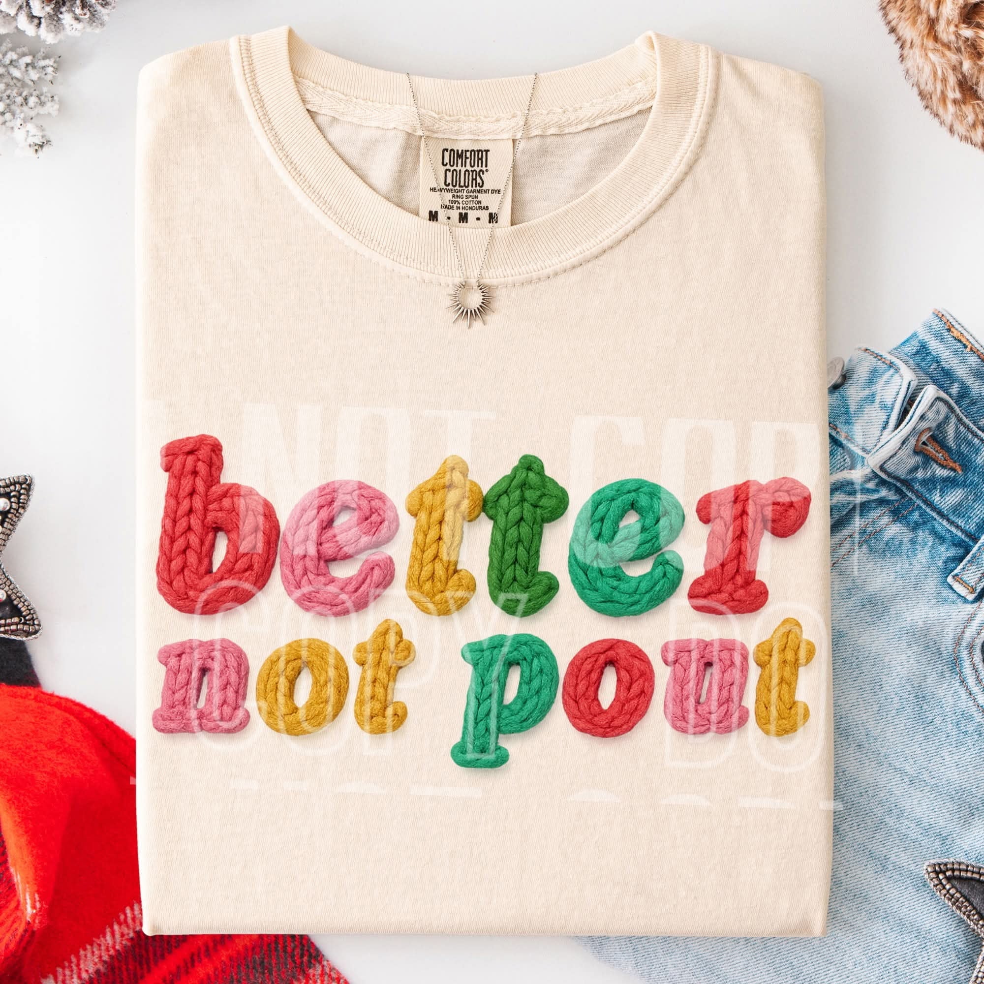 Faux Yarn Better not Pout (SBB) DTF transfer – Mud & Grace Transfers