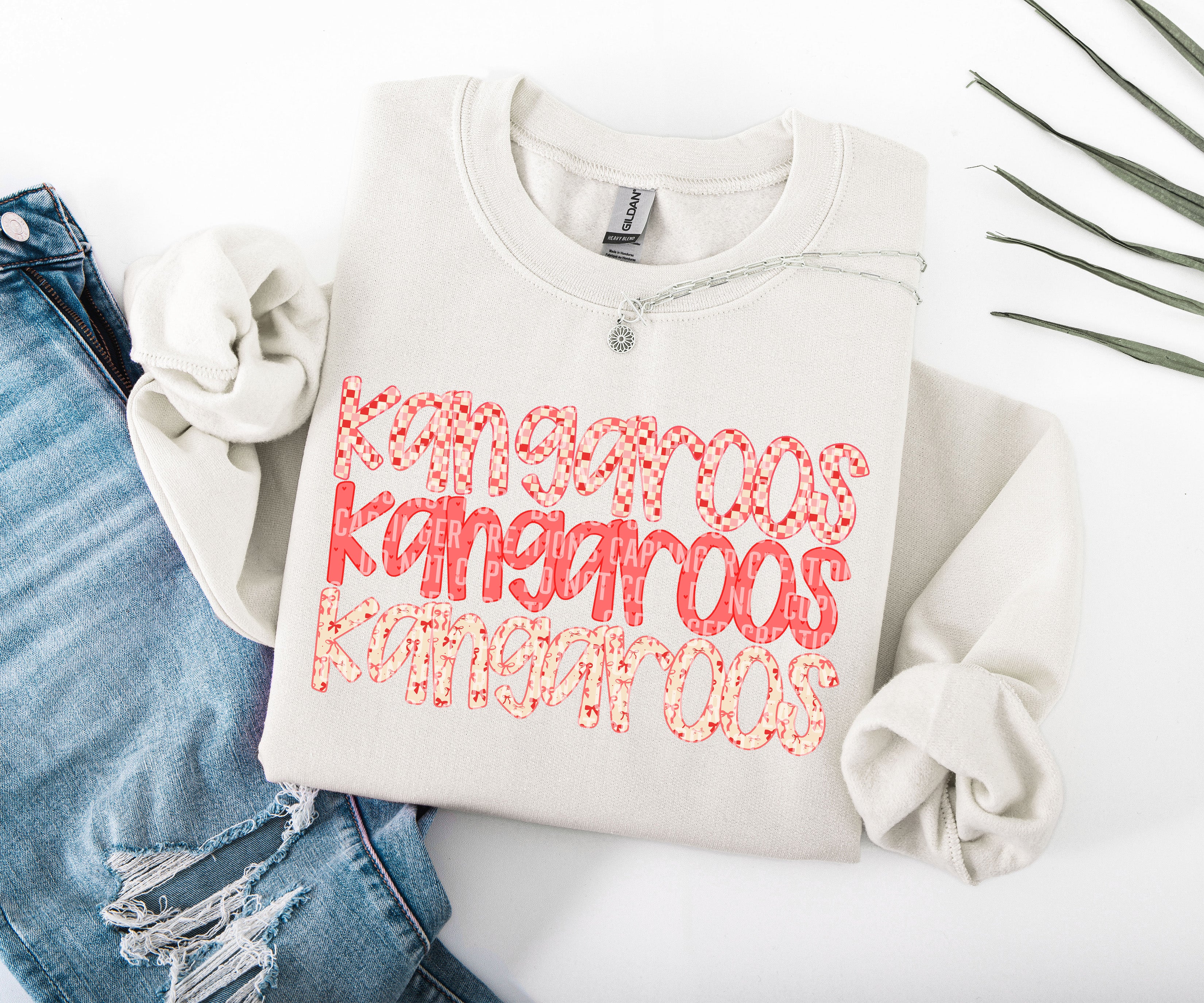 Valentine's Triple Stacked Kangaroos 71896 DTF Transfer – Mud & Grace ...