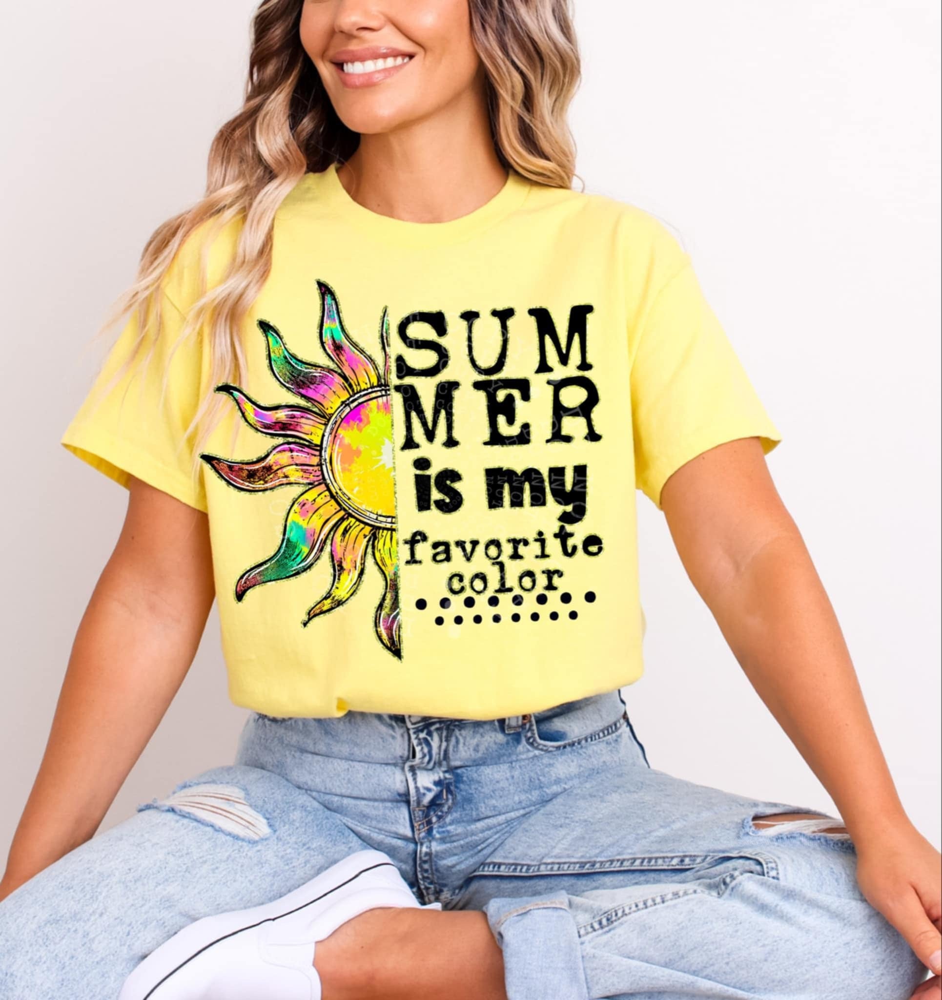 Summer is my favorite color sun 96745 DTF transfer – Mud & Grace Transfers