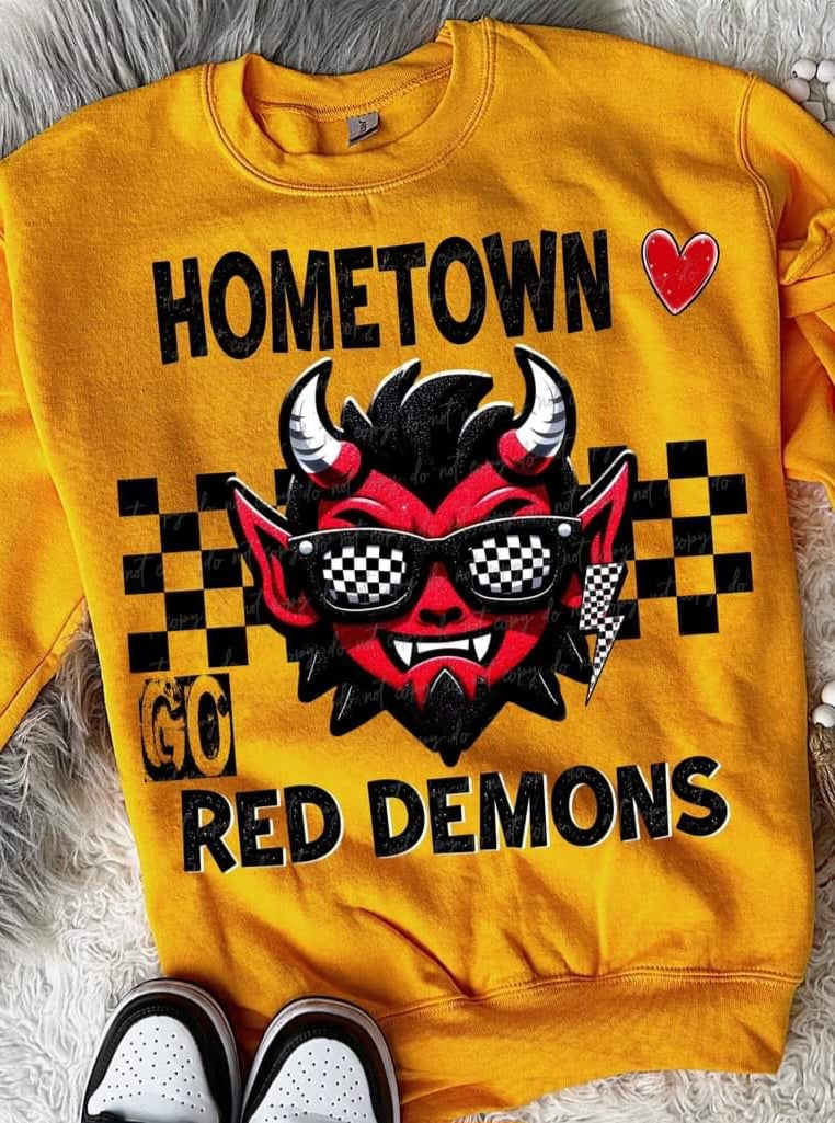 Hometown red demons (VIRGO) 55700 DTF transfer – Mud & Grace Transfers