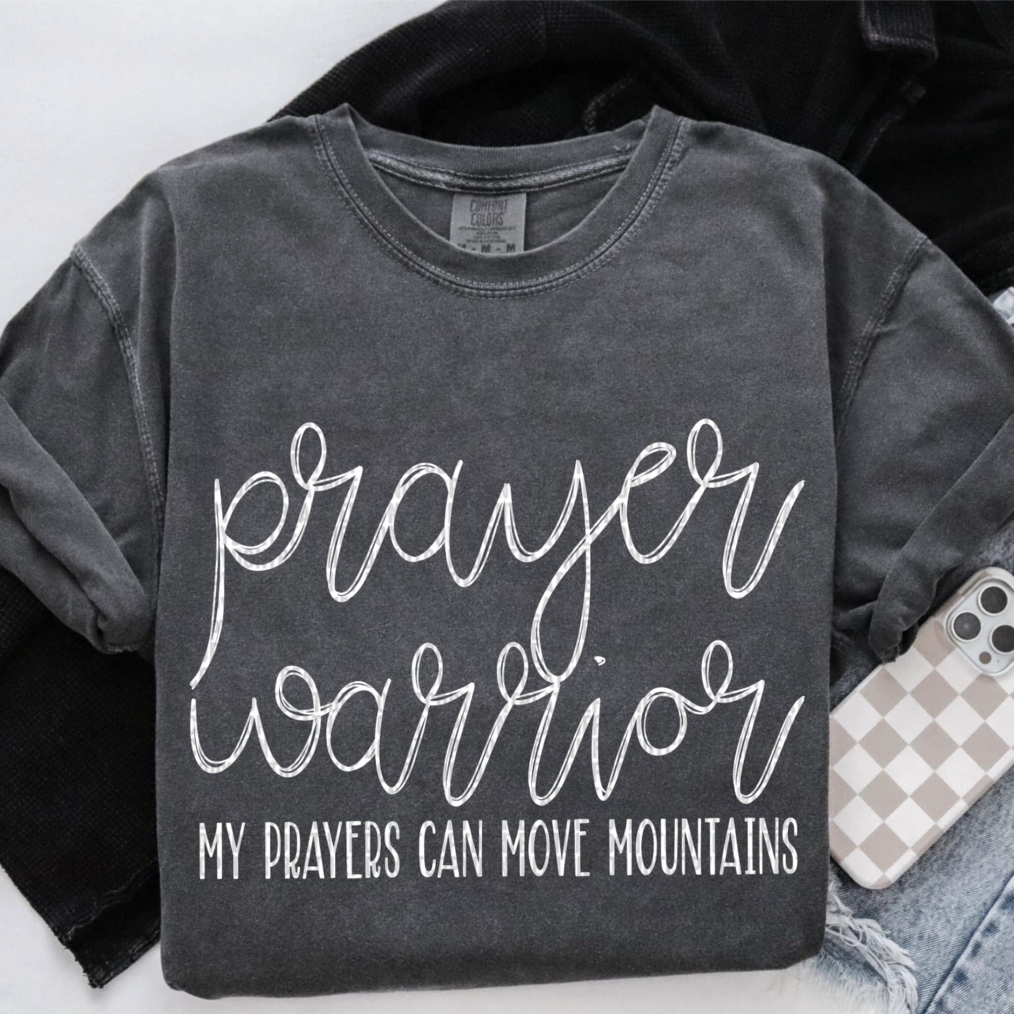 Prayer warrior WHITE (SDD) 92300 DTF transfer – Mud & Grace Transfers