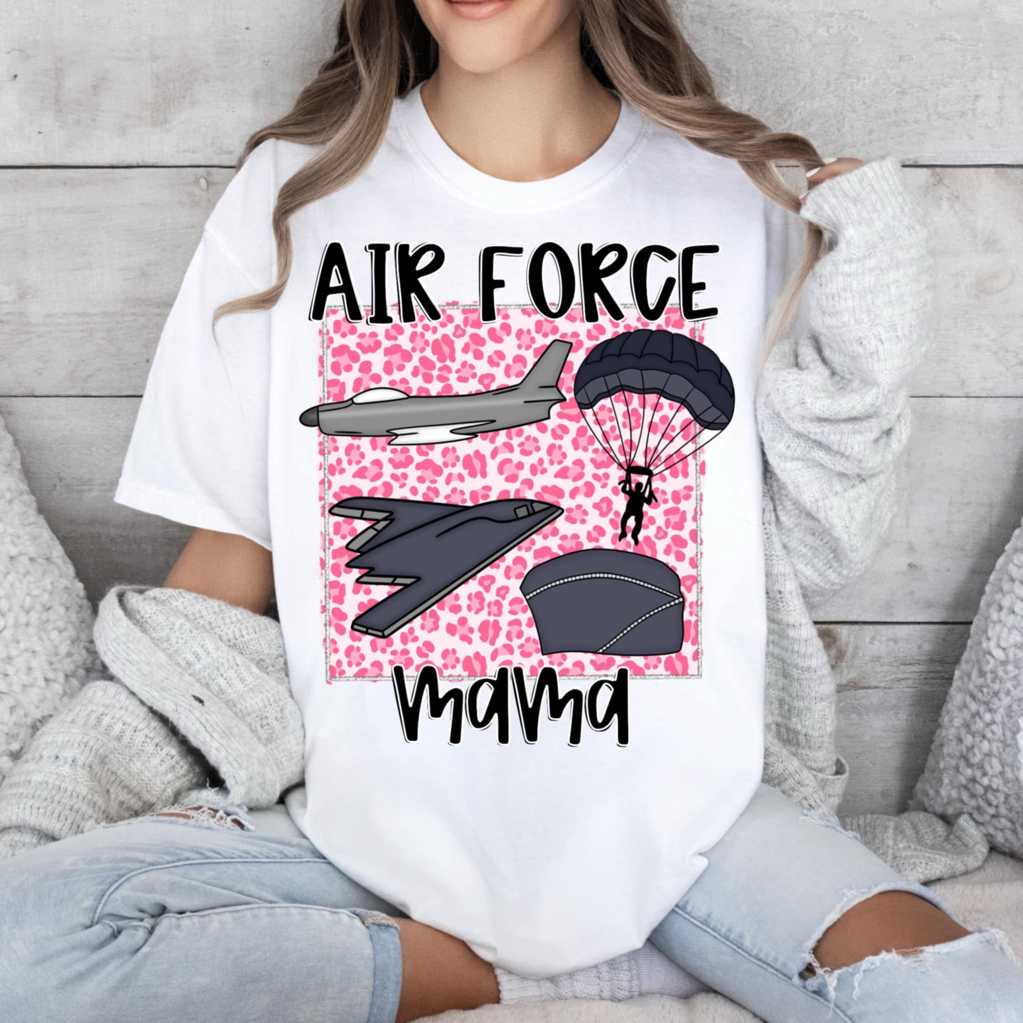 Air Force mama pink leopard (CMD) 92171 DTF transfer – Mud & Grace ...