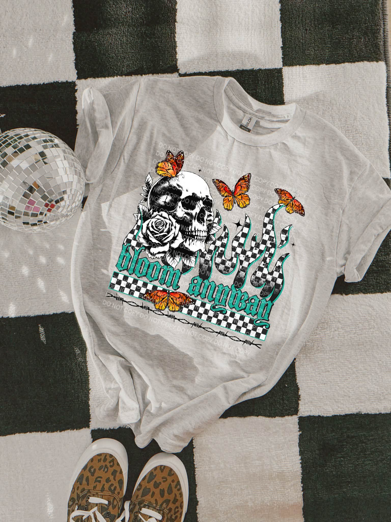 Bloom anyway skull fire (SCG) DTF Transfer – Mud & Grace Transfers