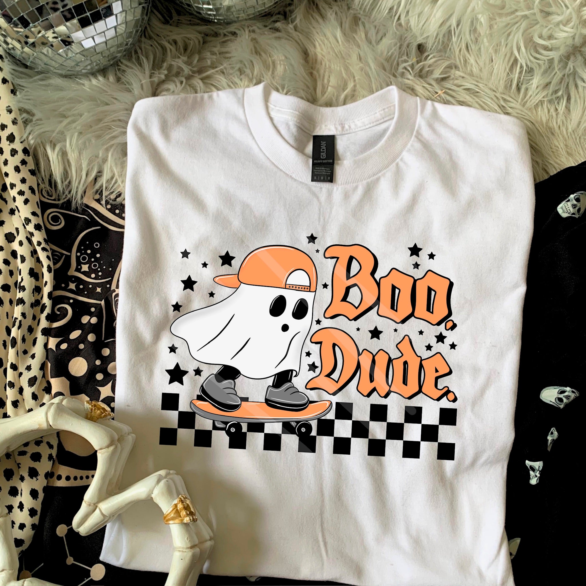 Boo Dude Ghost on a Skateboard 110636 DTF transfer – Mud & Grace Transfers