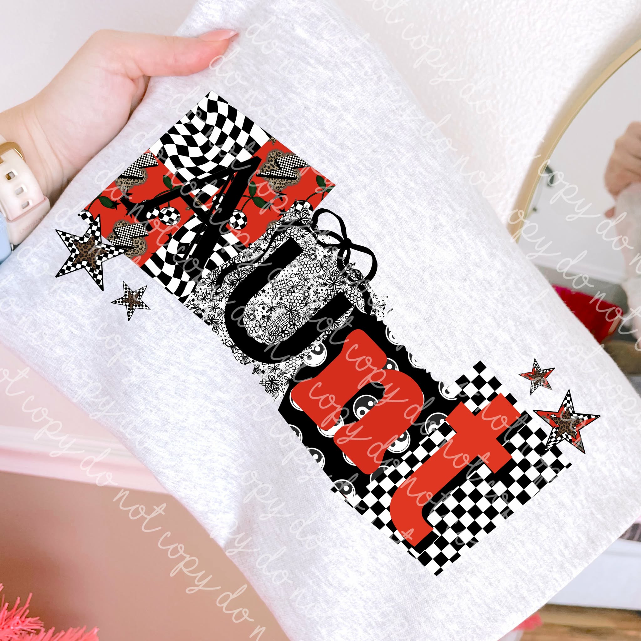 Aunt red black and leopard (MMD) DTF Transfer – Mud & Grace Transfers