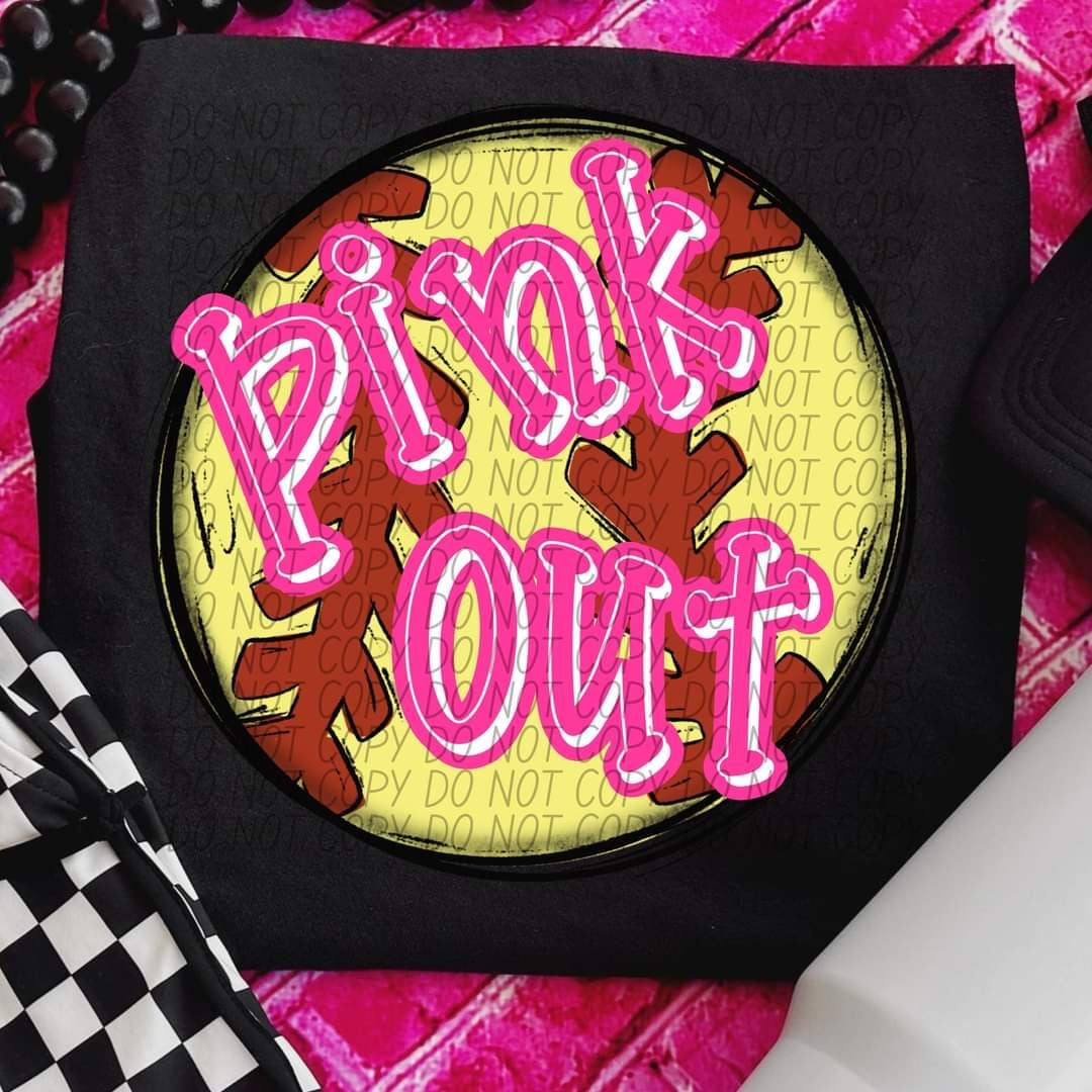 Pink out softball 53630 DTF transfer – Mud & Grace Transfers