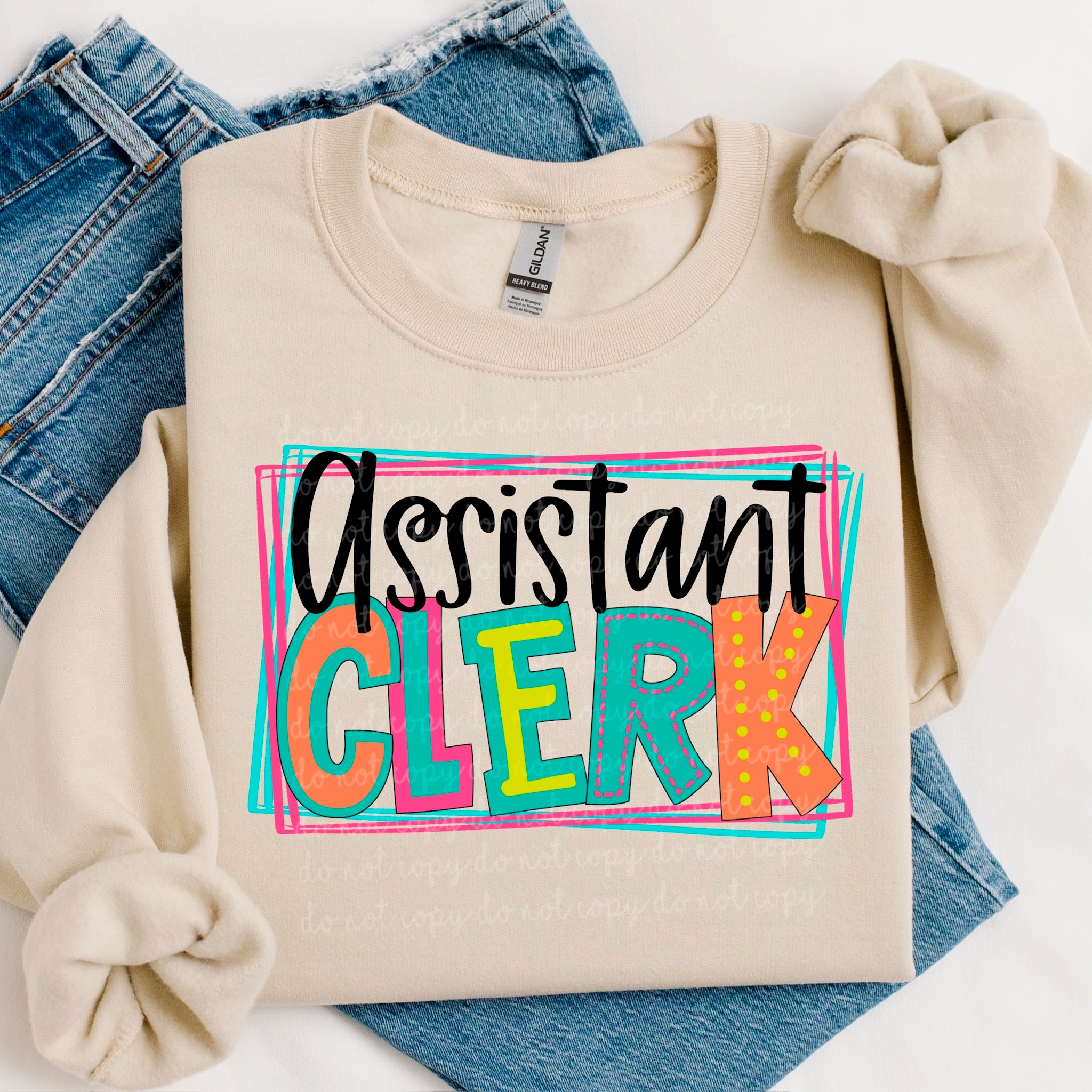 Assistant Clerk DTF transfer – Mud & Grace Transfers