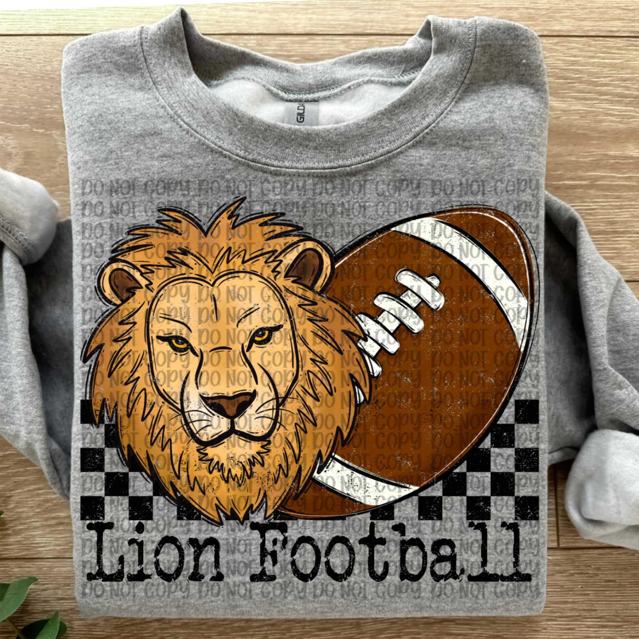 Lion Football Checker VP DTF transfer – Mud & Grace Transfers
