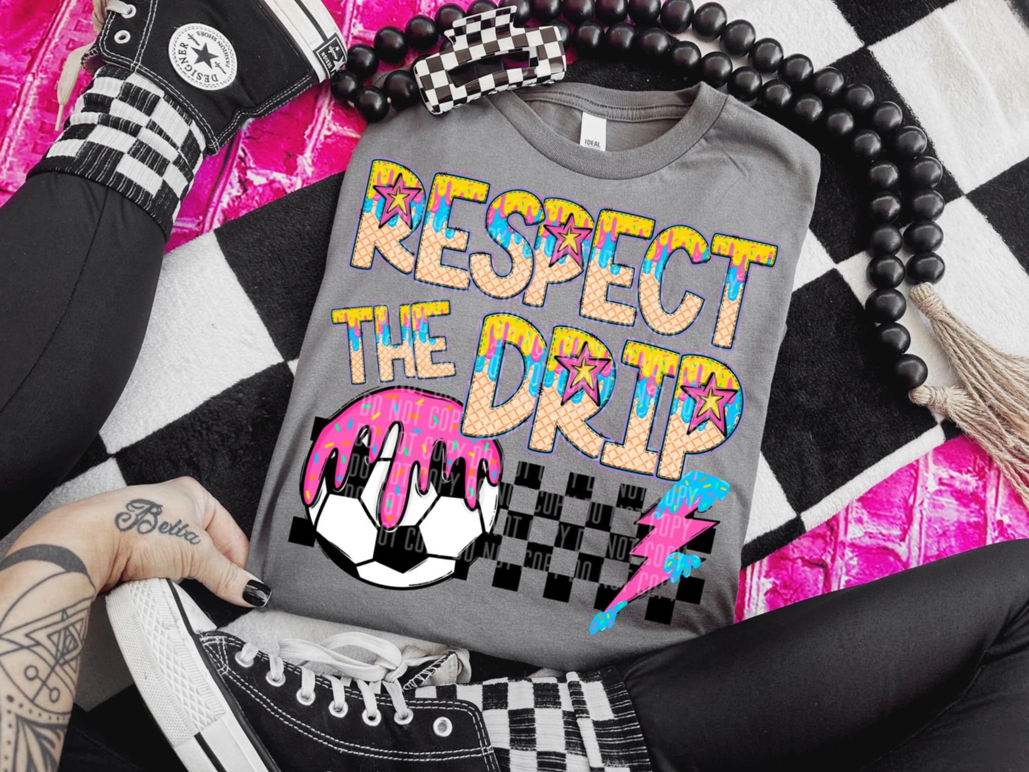 Respect the drip soccer pink drip (Caplinger) 94400 DTF transfer – Mud ...