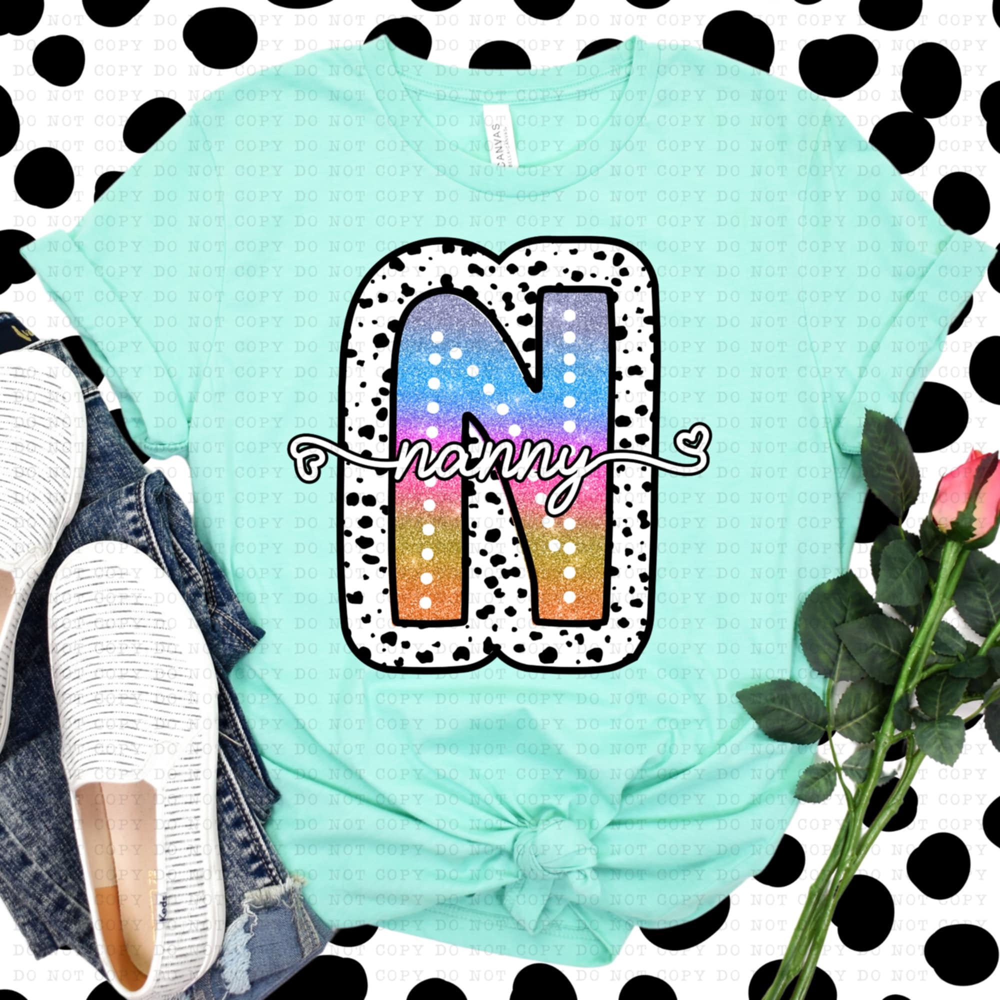 N nanny tie dye dottie (ECHT) 94259 DTF transfer – Mud & Grace Transfers