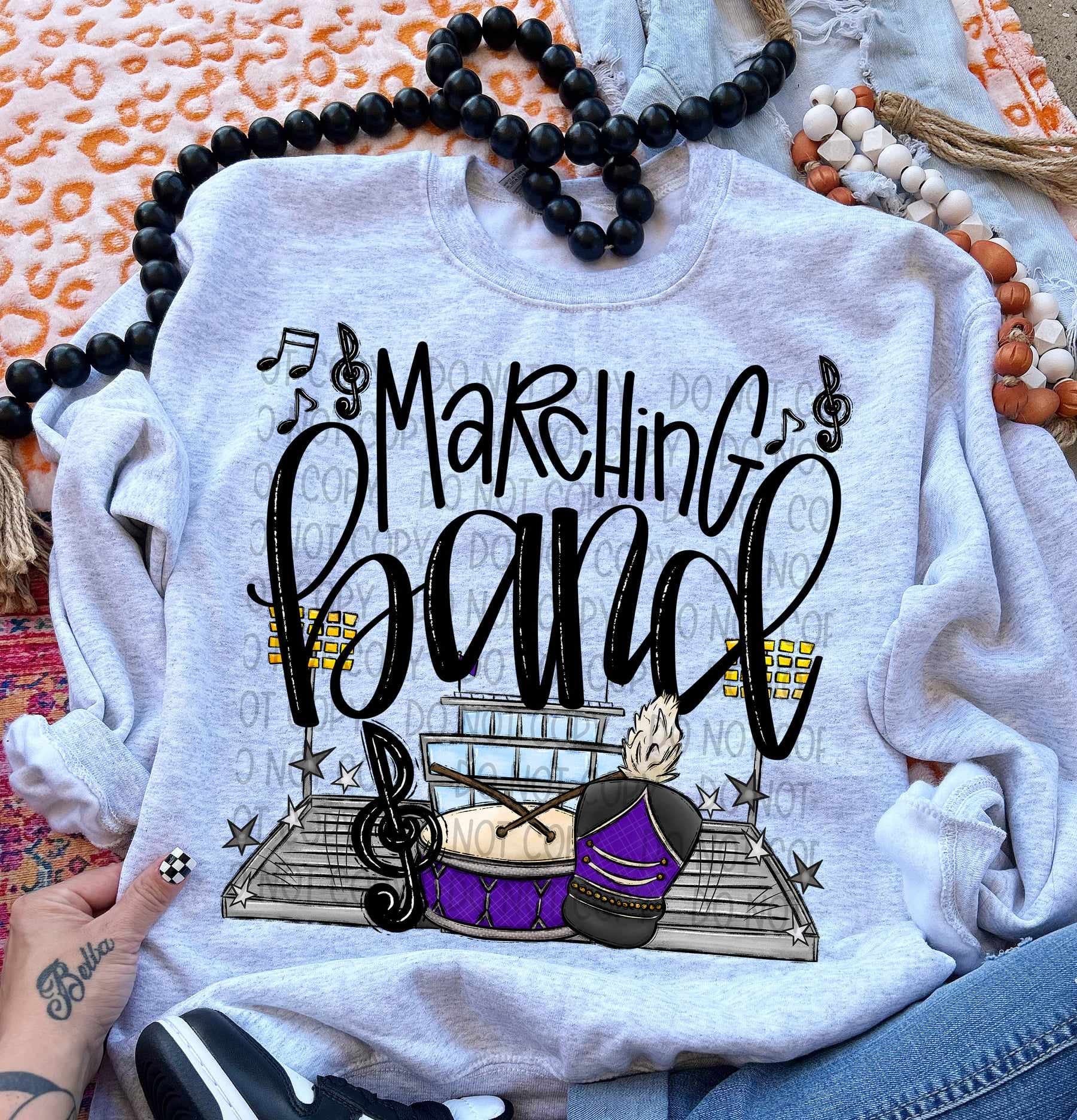 Marching band purple drums (SW) 58442 DTF transfer – Mud & Grace Transfers