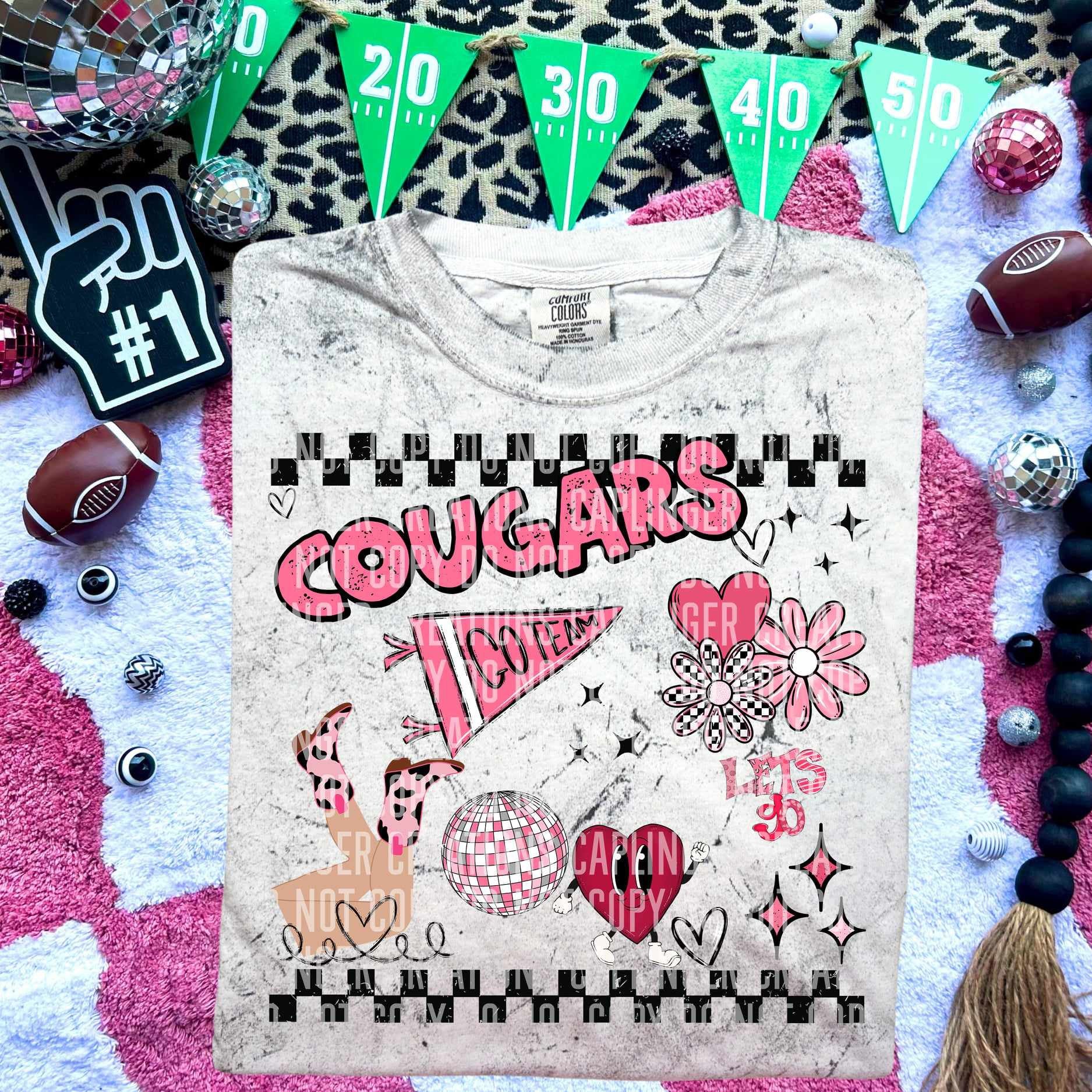 Cougars groovy collage (caplinger) 73145 DTF transfer – Mud & Grace Transfers