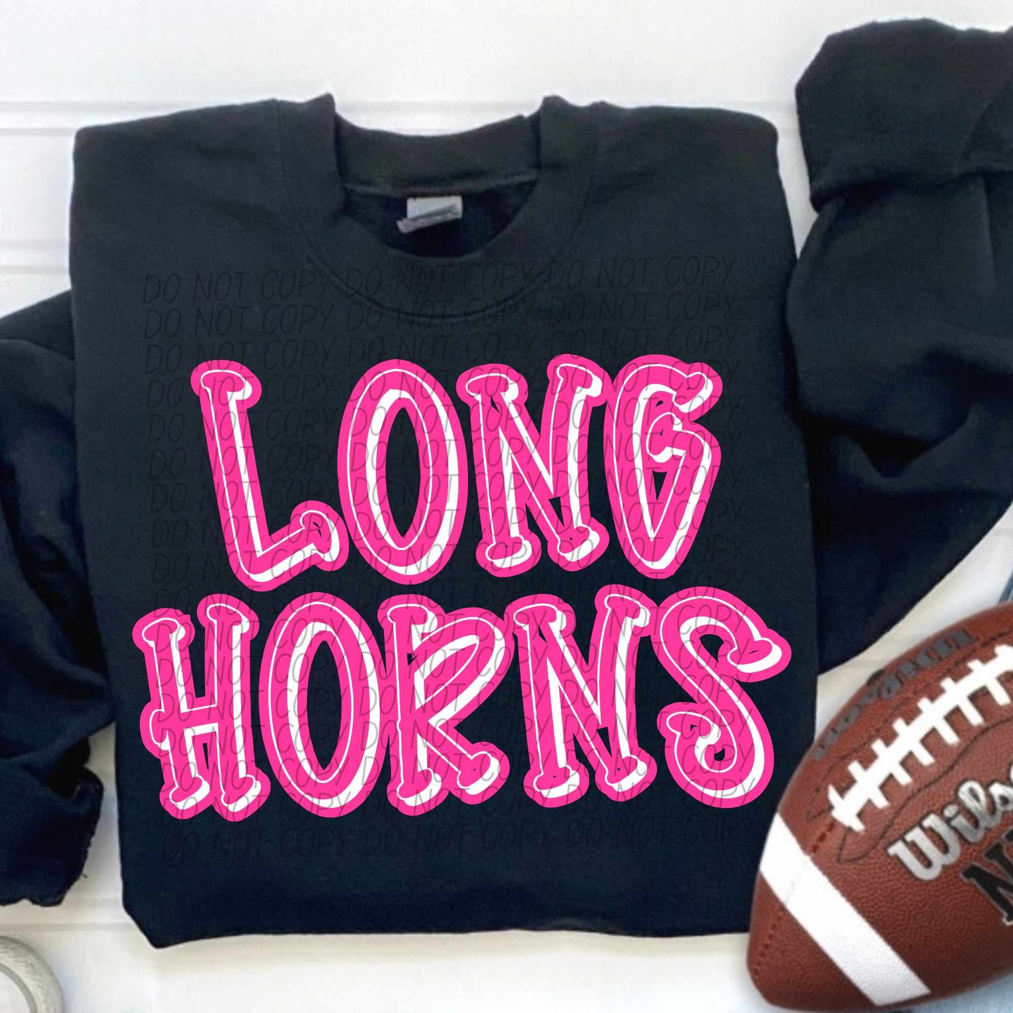 Longhorns hot pink 55320 DTF transfer – Mud & Grace Transfers