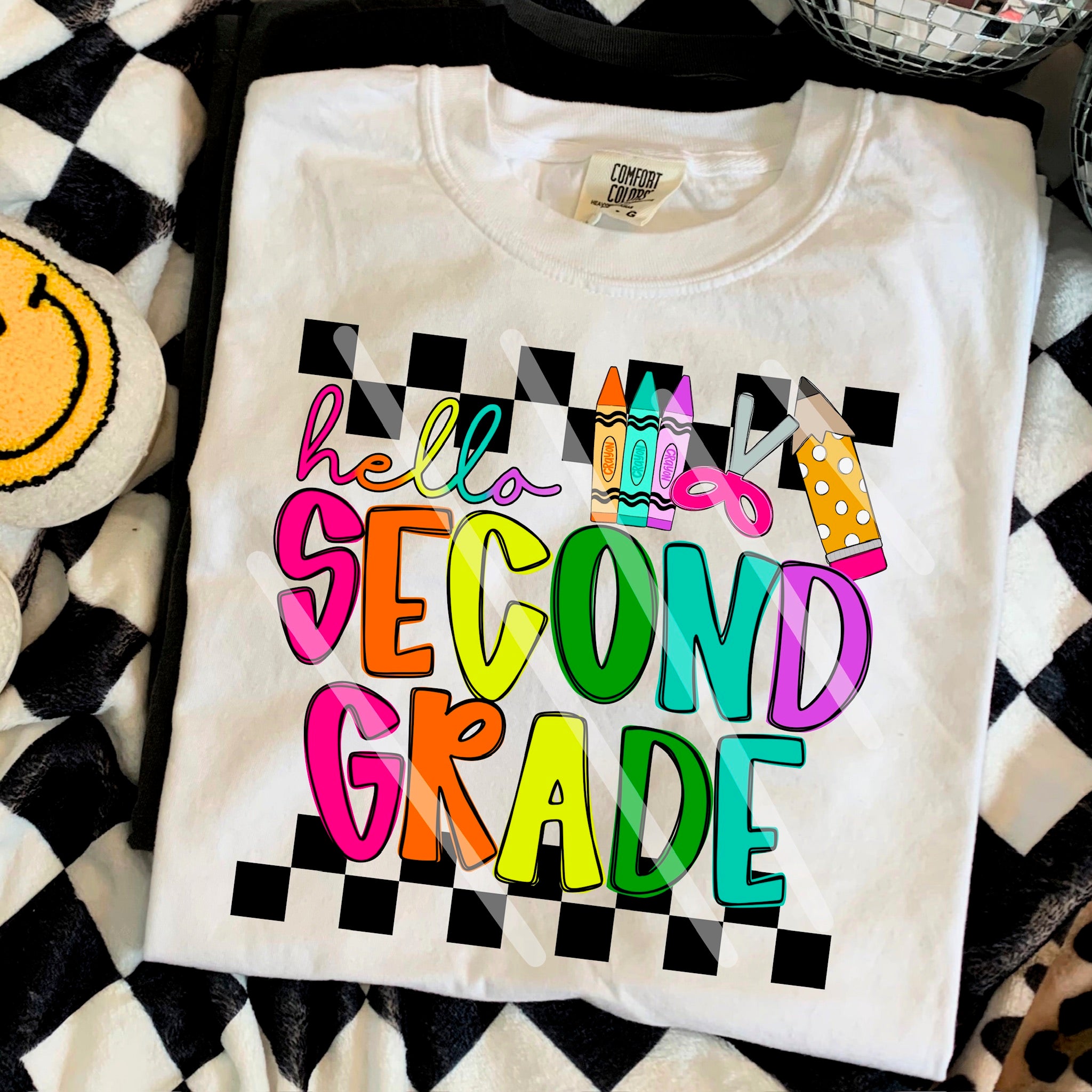 Hello Second Grade rainbow GIRL with star pencil 110623 DTF transfer ...
