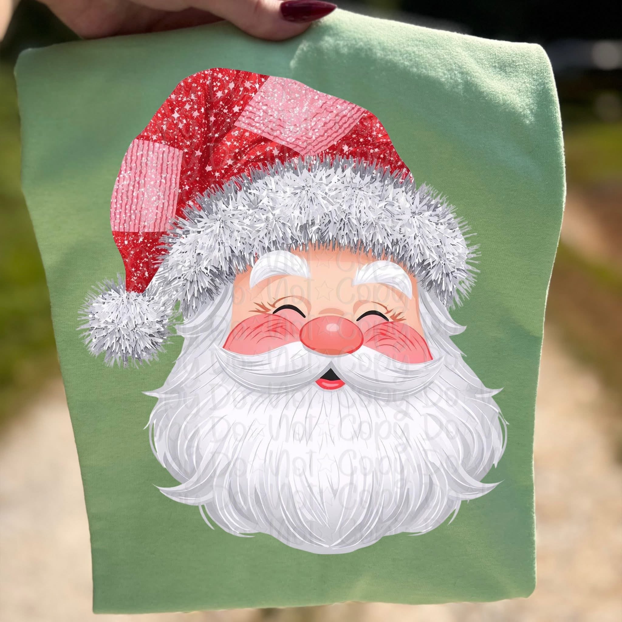 Santa with white pink and red hat lighter skin tone (Virgo) DTF Transf ...