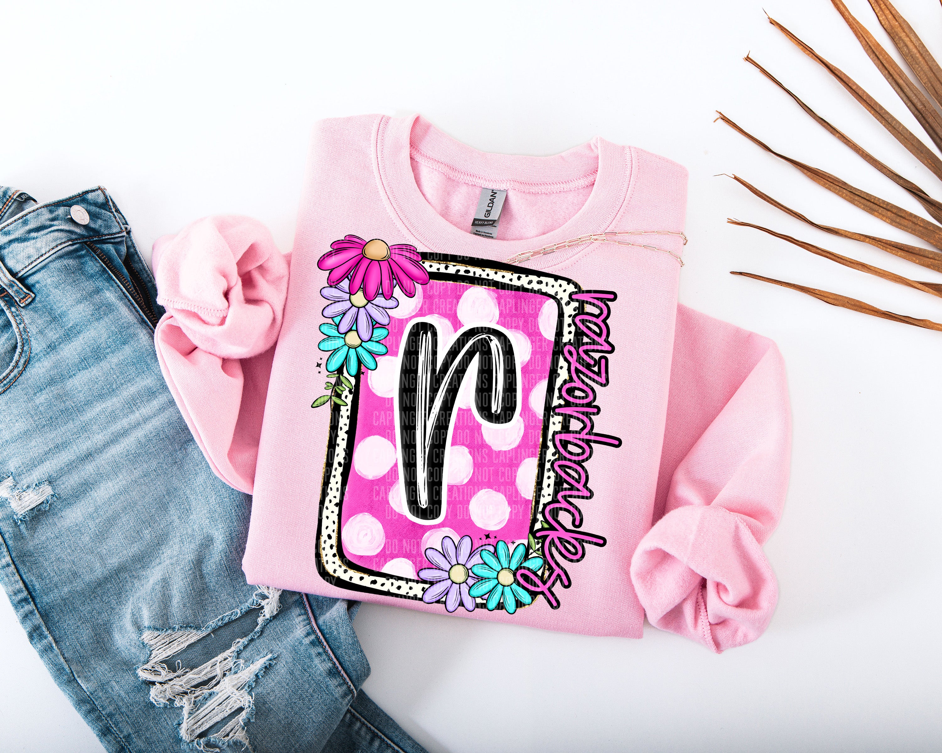 Floral Razorbacks (Caplinger) DTF transfer – Mud & Grace Transfers