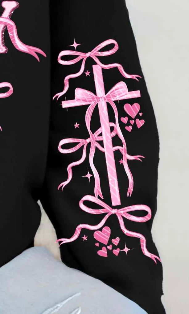 Pink Cross with 4 bows sleeve (AG) 73480 DTF transfer – Mud & Grace ...