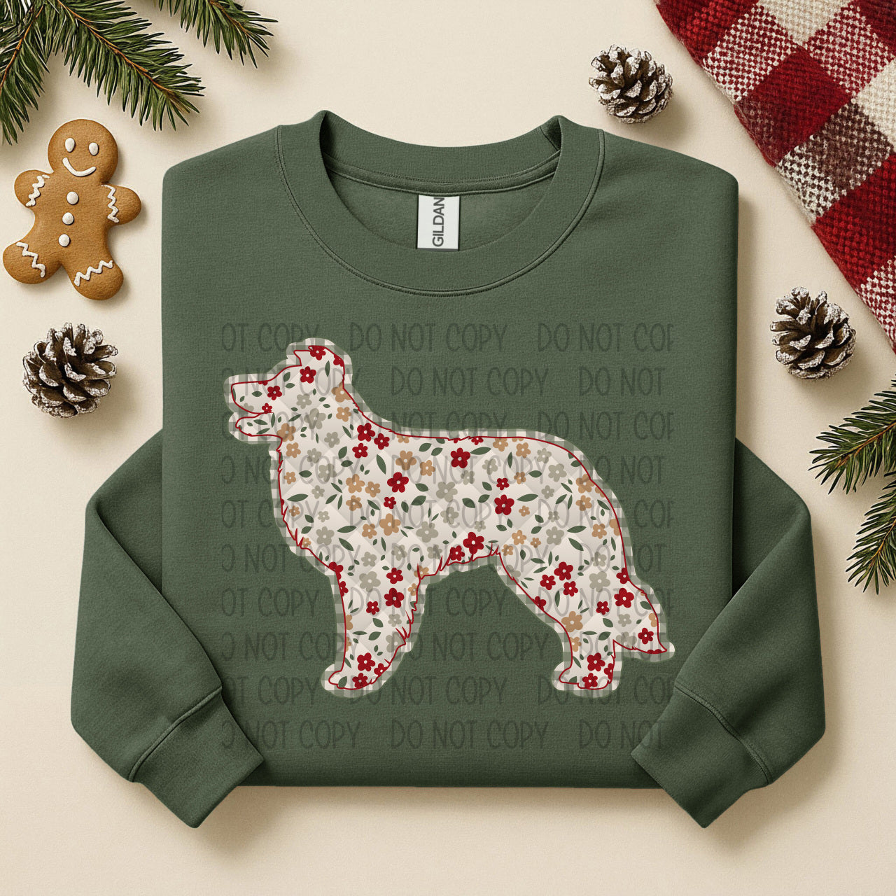 Collie Floral (SWD) DTF TRANSFER – Mud & Grace Transfers