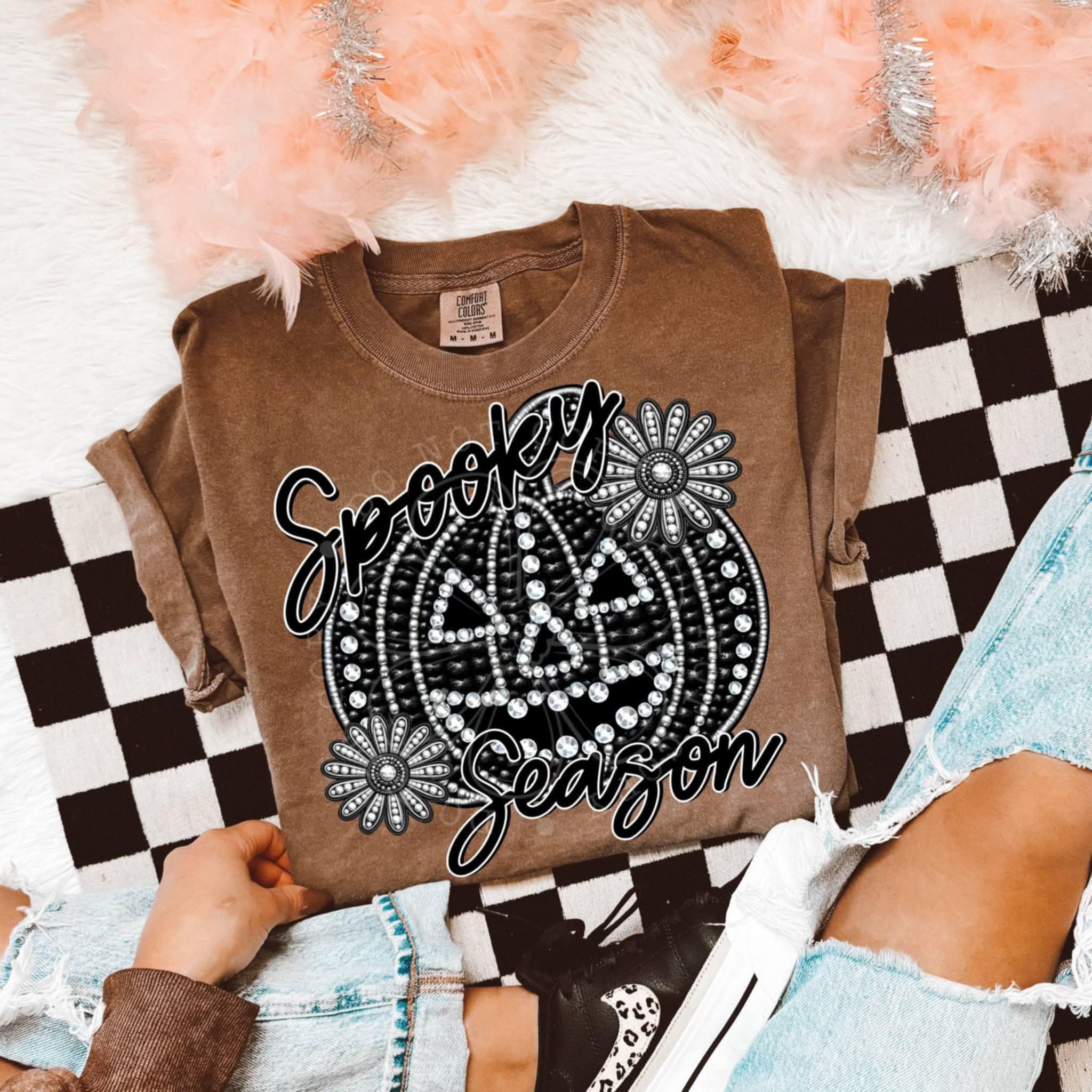 Spooky Season Rhinestone Jack O Lantern (lyttle) DTF transfer – Mud ...