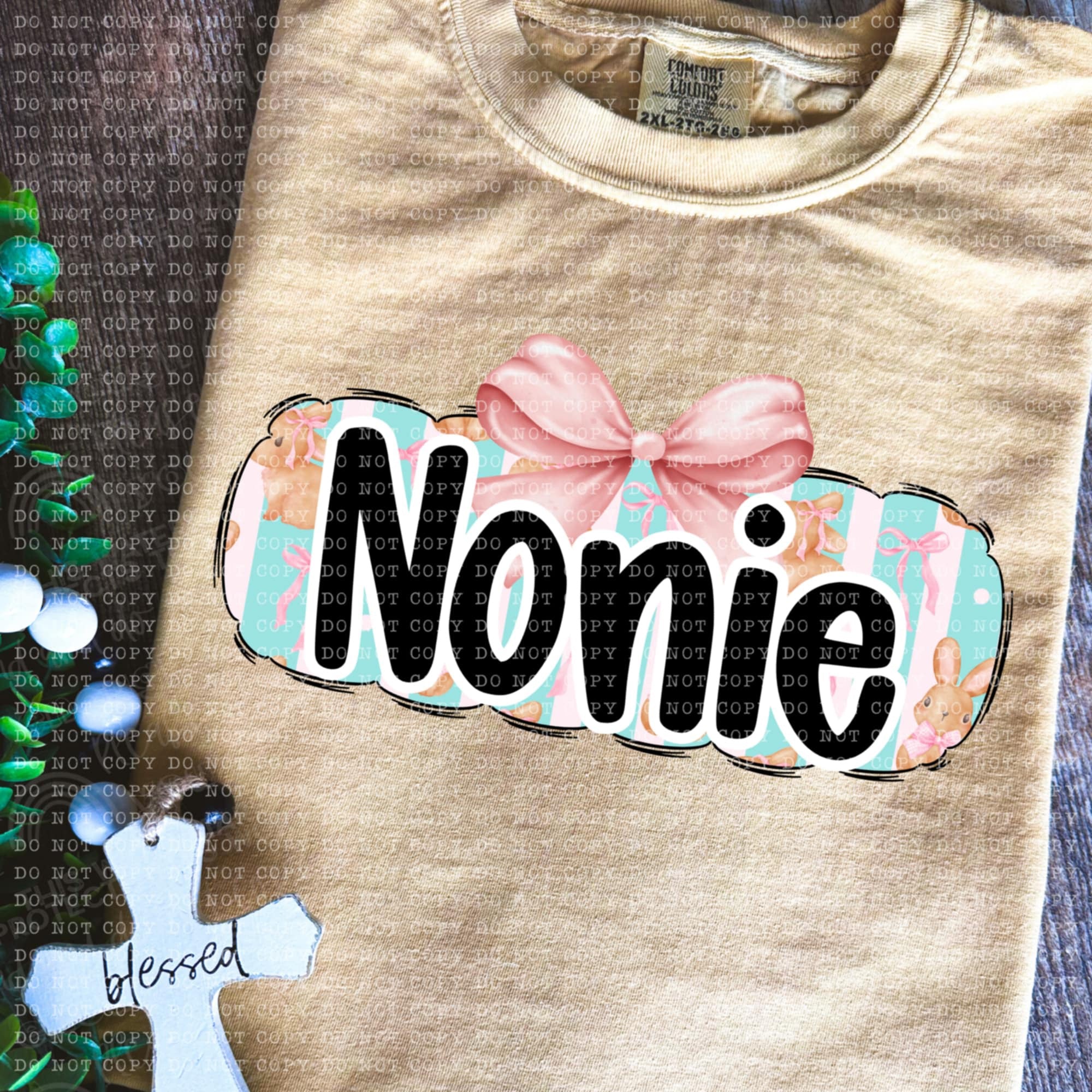 Nonie bunny background (ECHT) 85670 DTF transfer – Mud & Grace Transfers