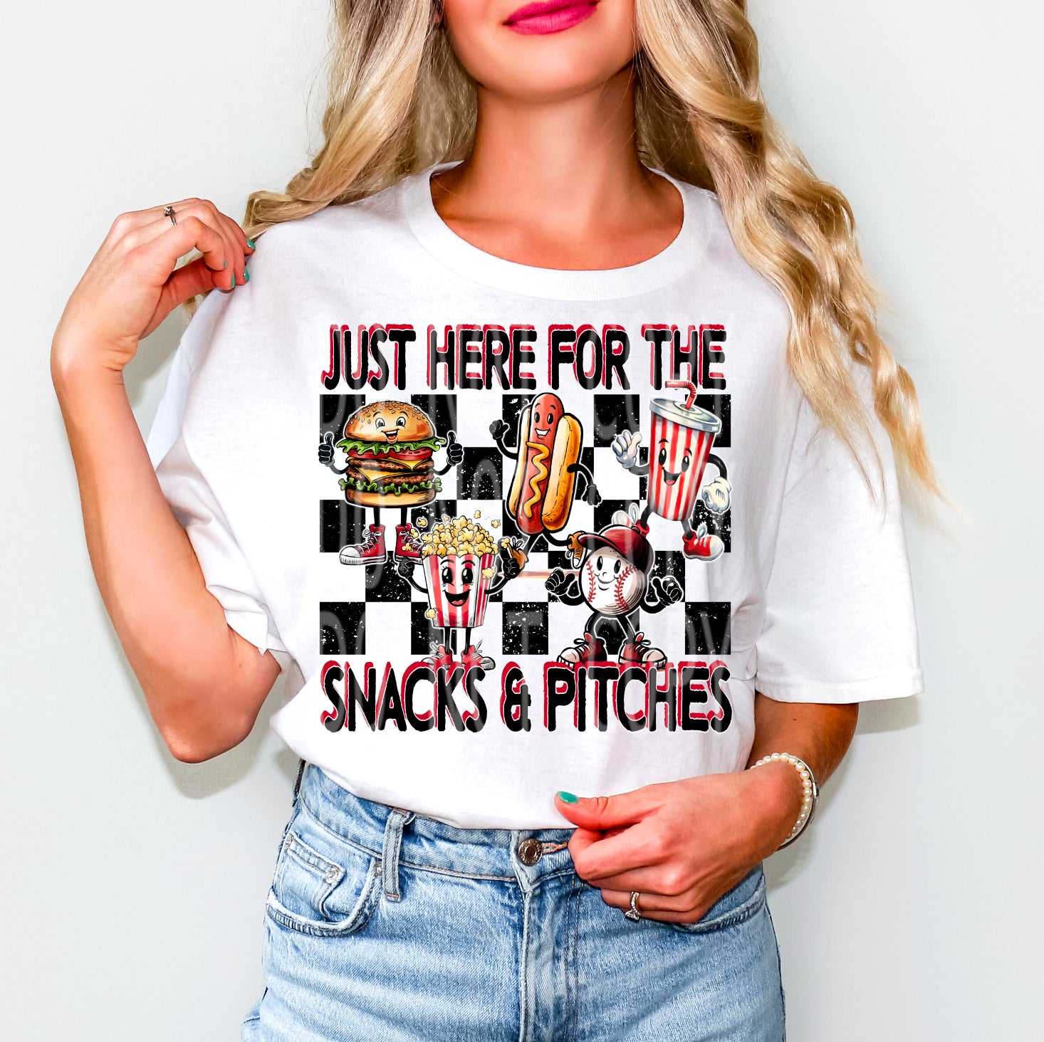 Just here for snacks & pitches (DD) 96644 DTF transfer – Mud & Grace ...
